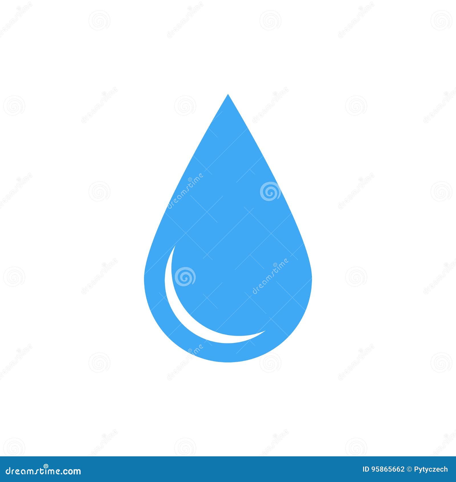 Blue Water Drop Symbol. Simple Flat Vector Icon Isolated on White Background Stock Vector ...