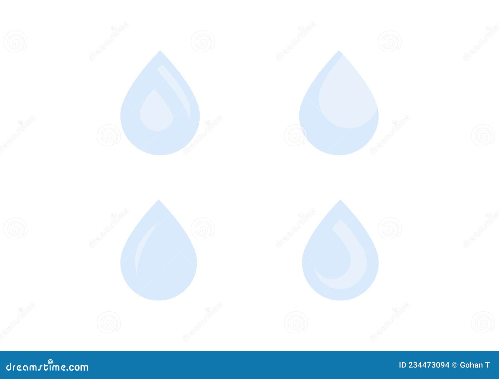 Blue Water Drop Vector Isolated on White Background Ep108 Stock Vector ...