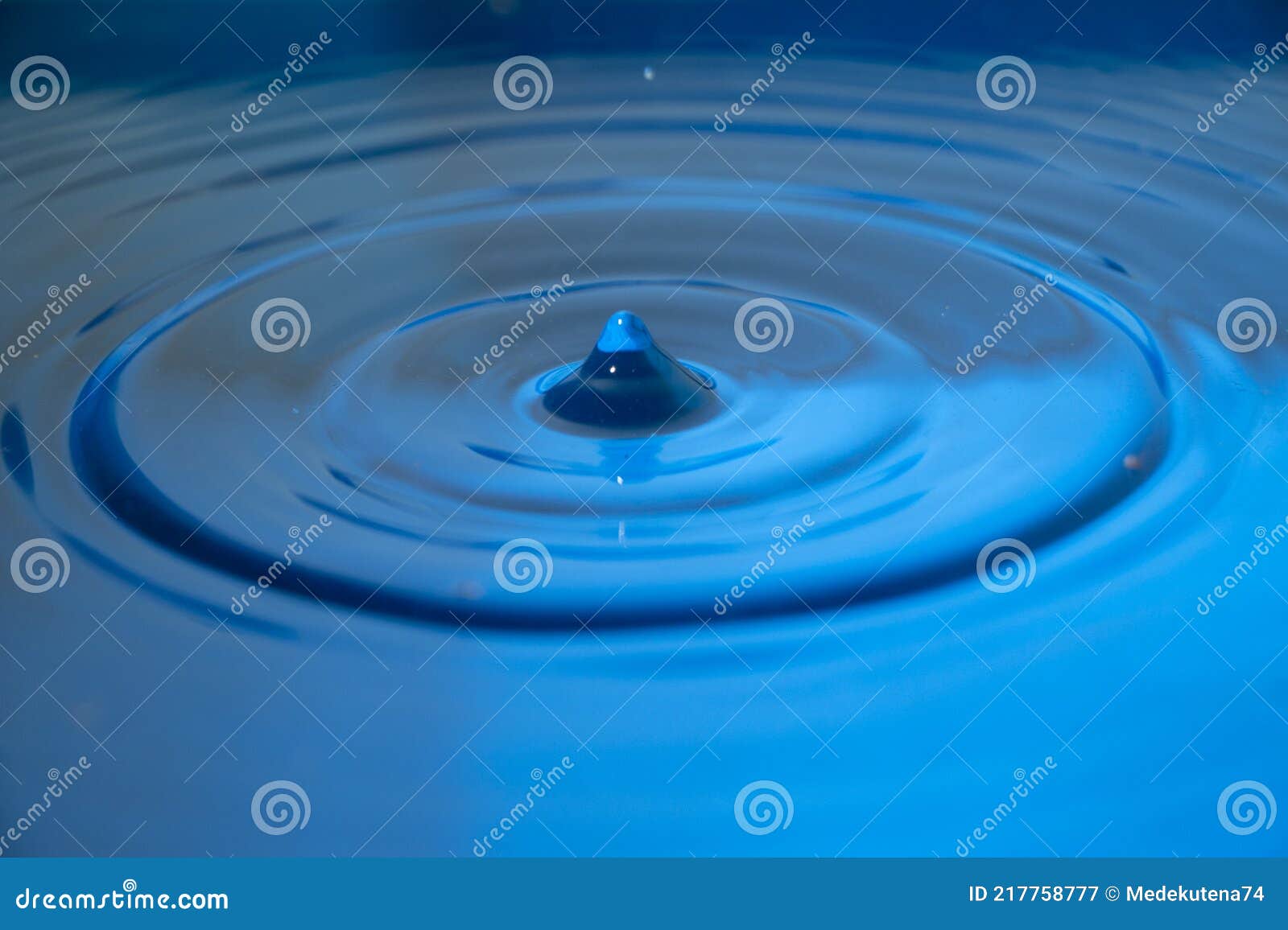 The Blue Water Drop and Water Surface Stock Image - Image of blue ...