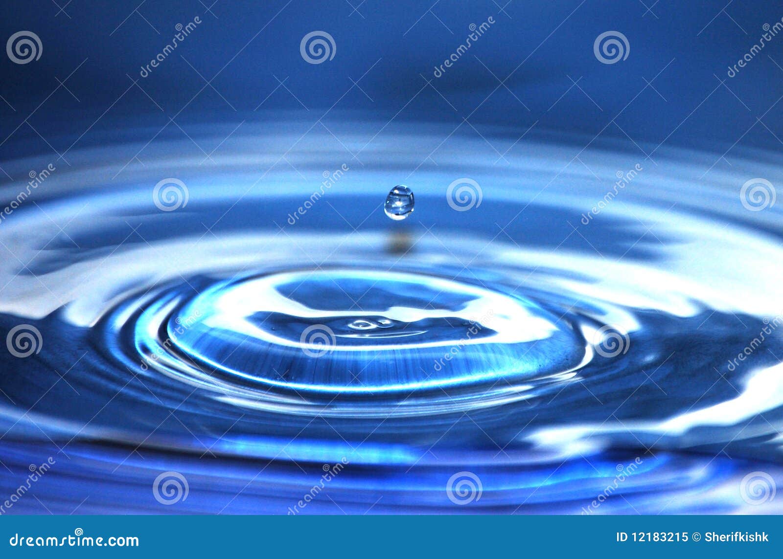 Blue Water Droplet stock image. Image of water, color - 12183215