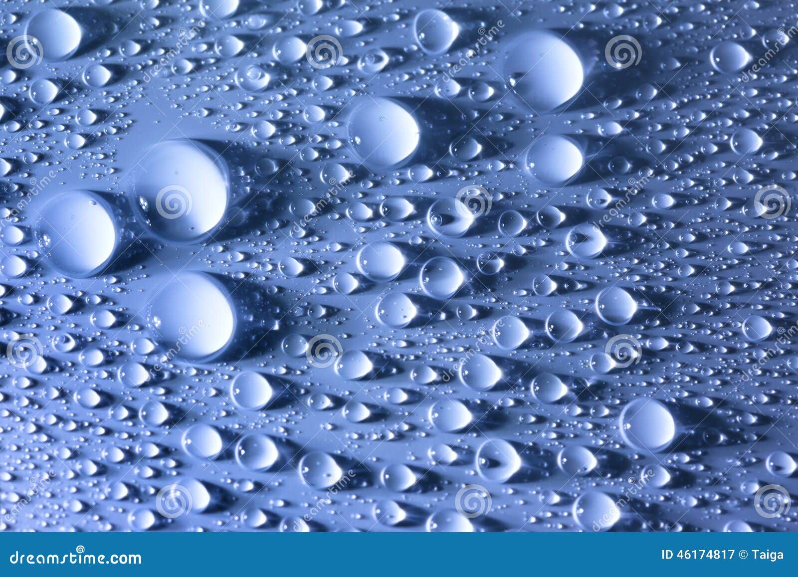 Blue Water Droplets Abstract Background - Big and Small Drops Stock ...