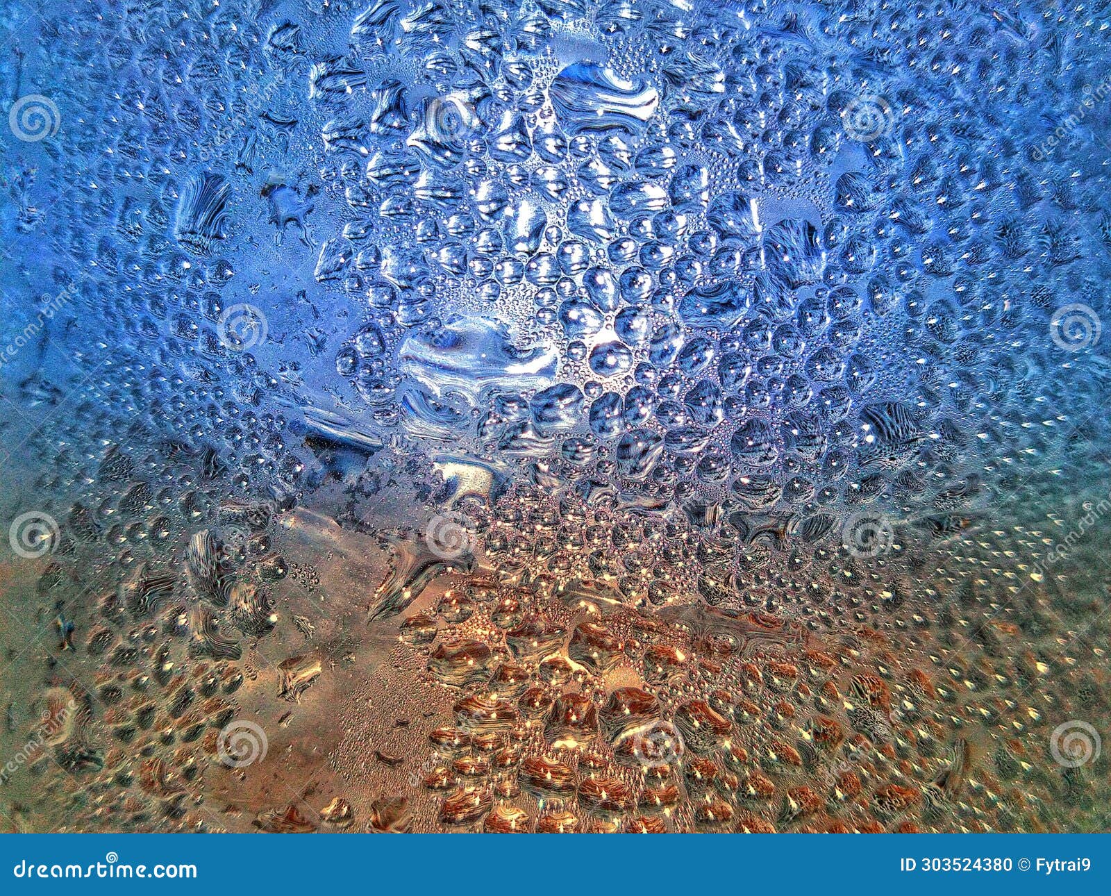 Blue Water Droplets Orange Degradation for Background Stock Photo ...