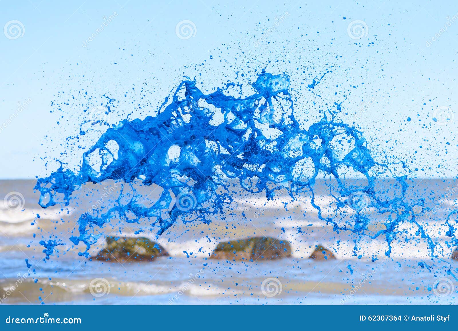 Blue water droplets stock photo. Image of flow, bubble - 62307364