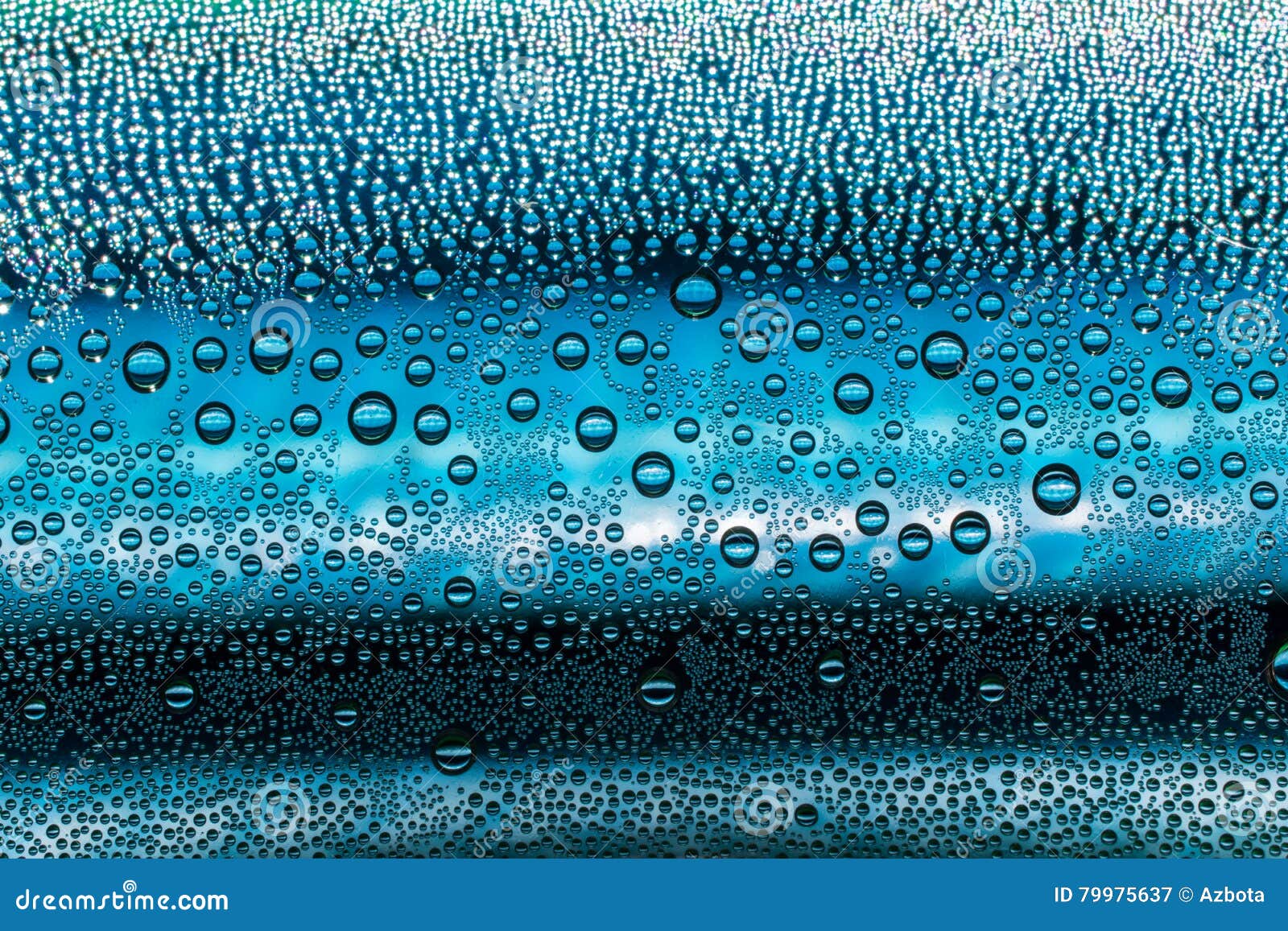 Blue Water Drops - Condensation Close - Up Stock Image - Image of ...