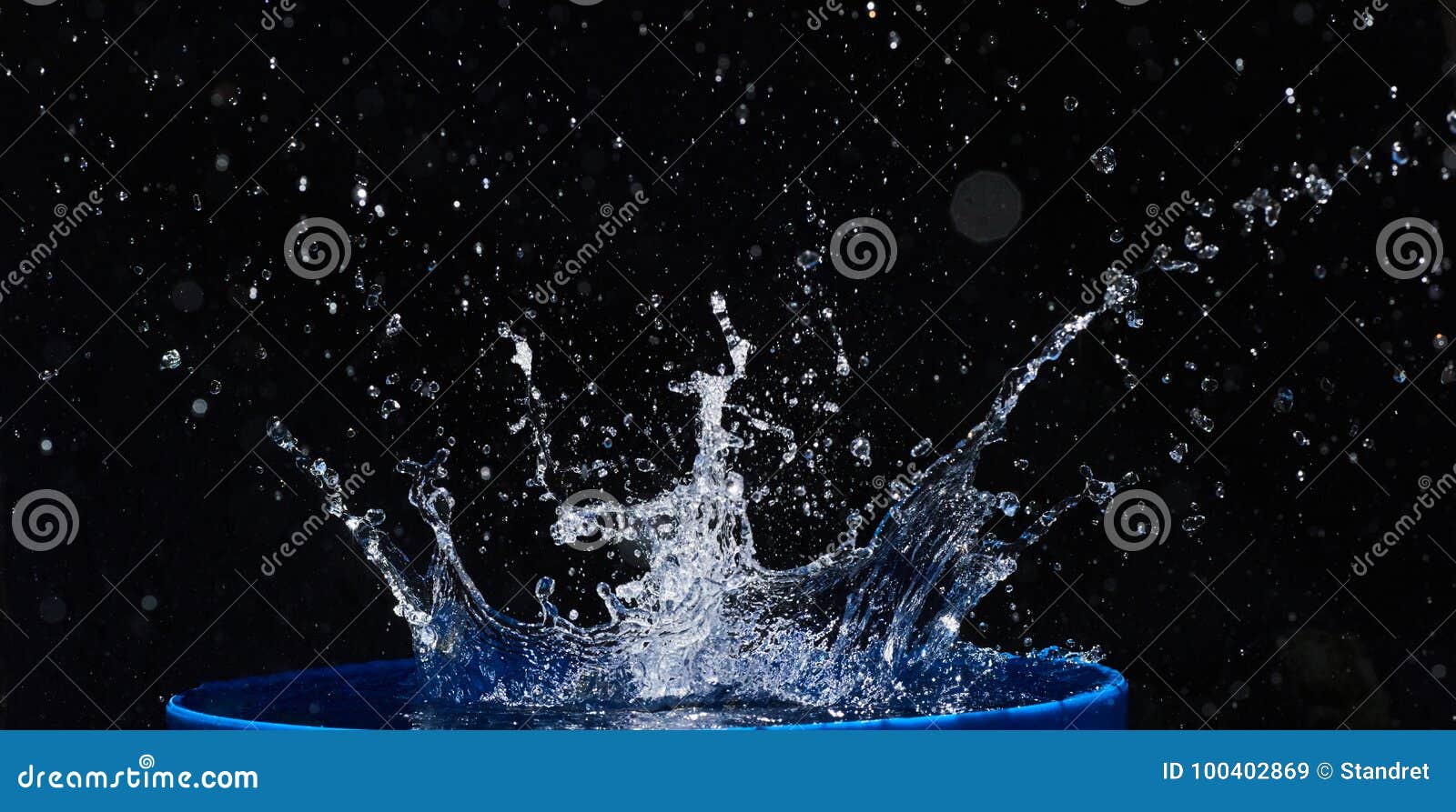 Blue Water Drops Falling Down. Stock Image - Image of background ...