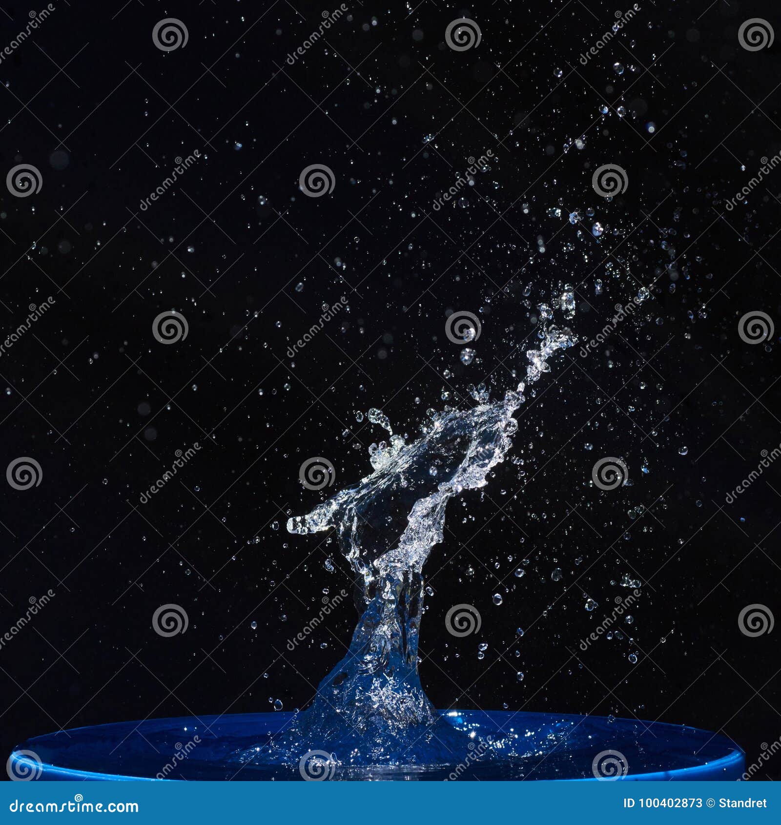Blue Water Drops Falling Down. Stock Image - Image of abstract, close ...