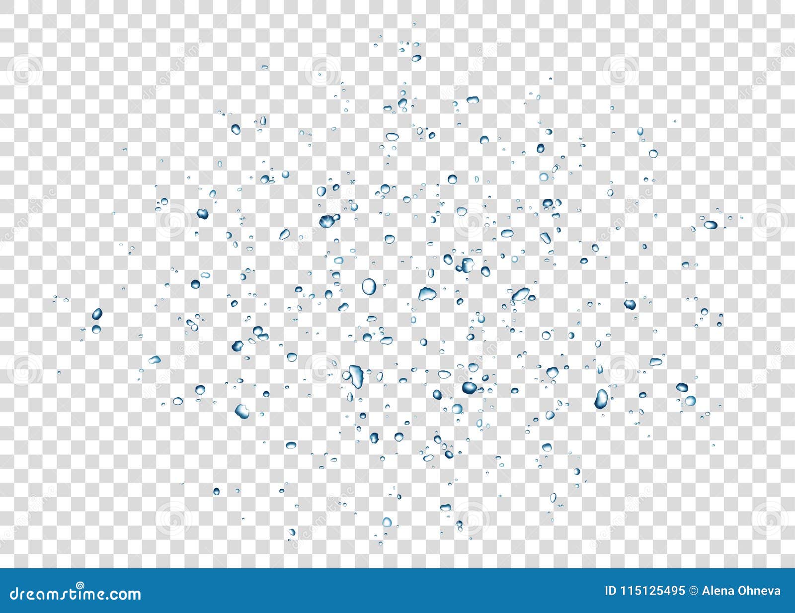 Blue Water Drops Isolated on Transparent Background. Stock Vector ...