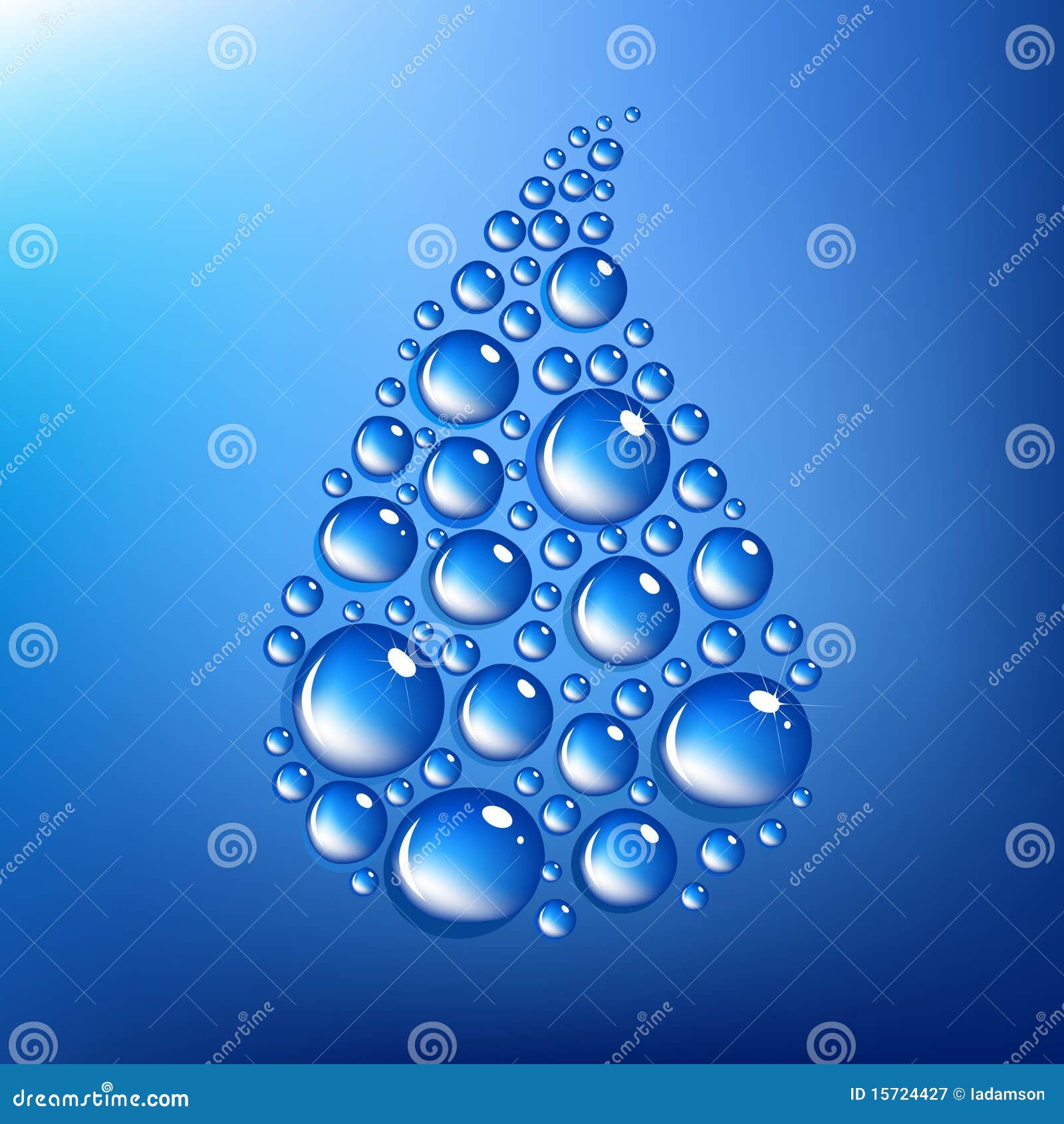 Blue Water Drops. Vector stock vector. Illustration of vector - 15724427