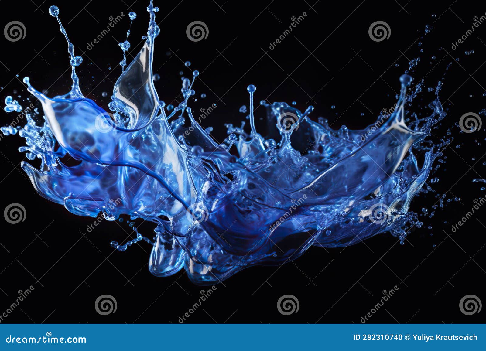 Blue Water Explosion. Generative AI Stock Illustration - Illustration ...