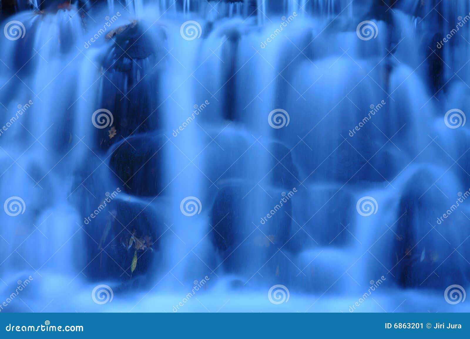 Blue water fall stock image. Image of aqua, harmony, waterfall - 6863201