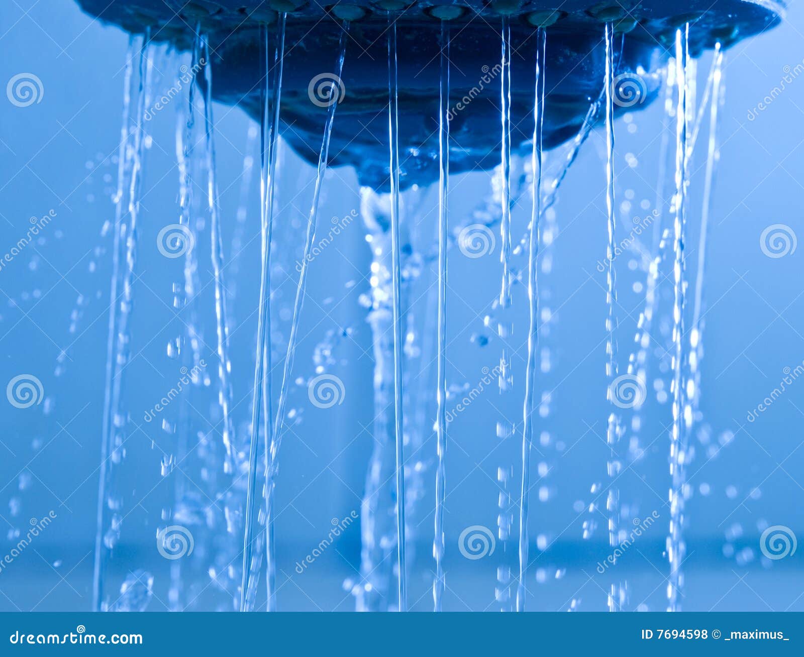 Blue water falling stock photo. Image of freshness, faucet - 7694598