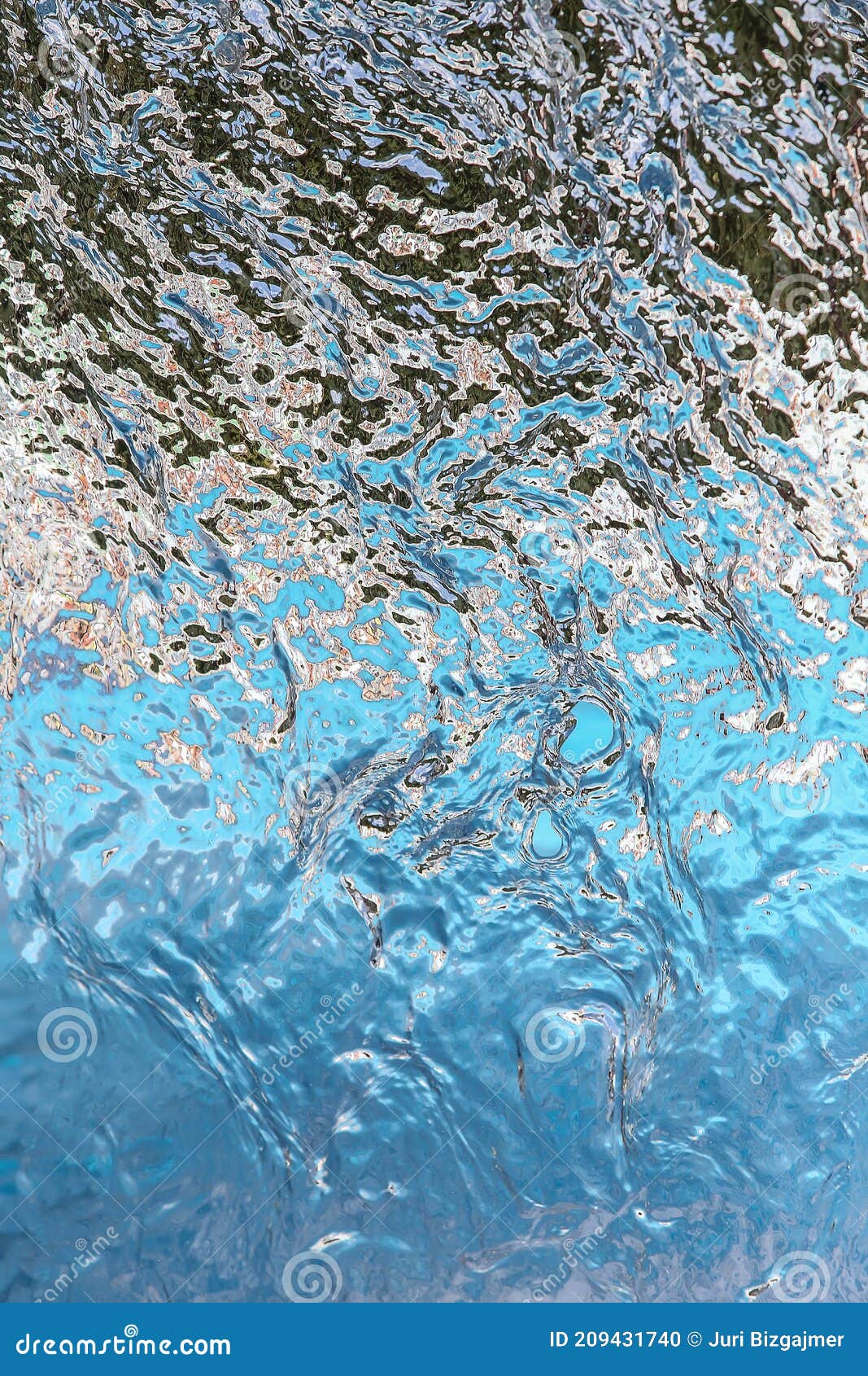Blue Water Flow on Flat Surface Stock Photo - Image of reflect, pure ...
