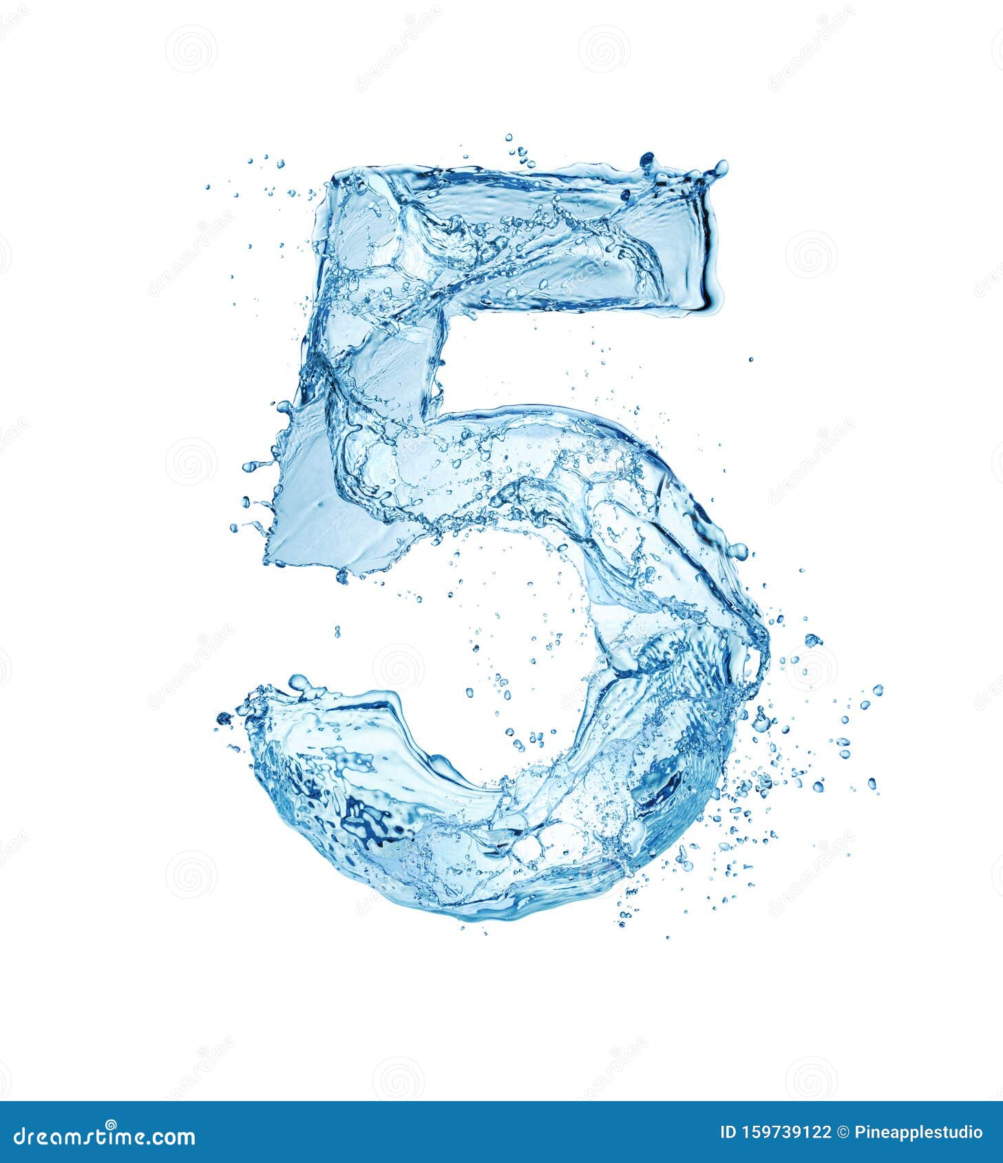 Blue water font number stock photo. Image of flow, beautiful - 159739122