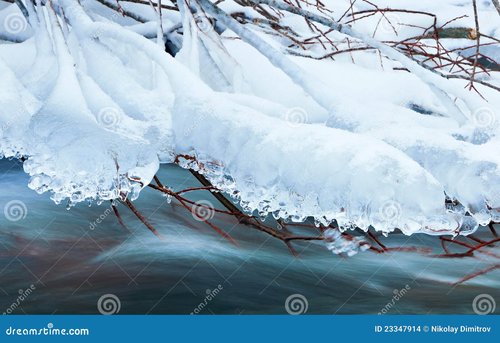 Blue water and ice stock photo. Image of snow, season - 23347914