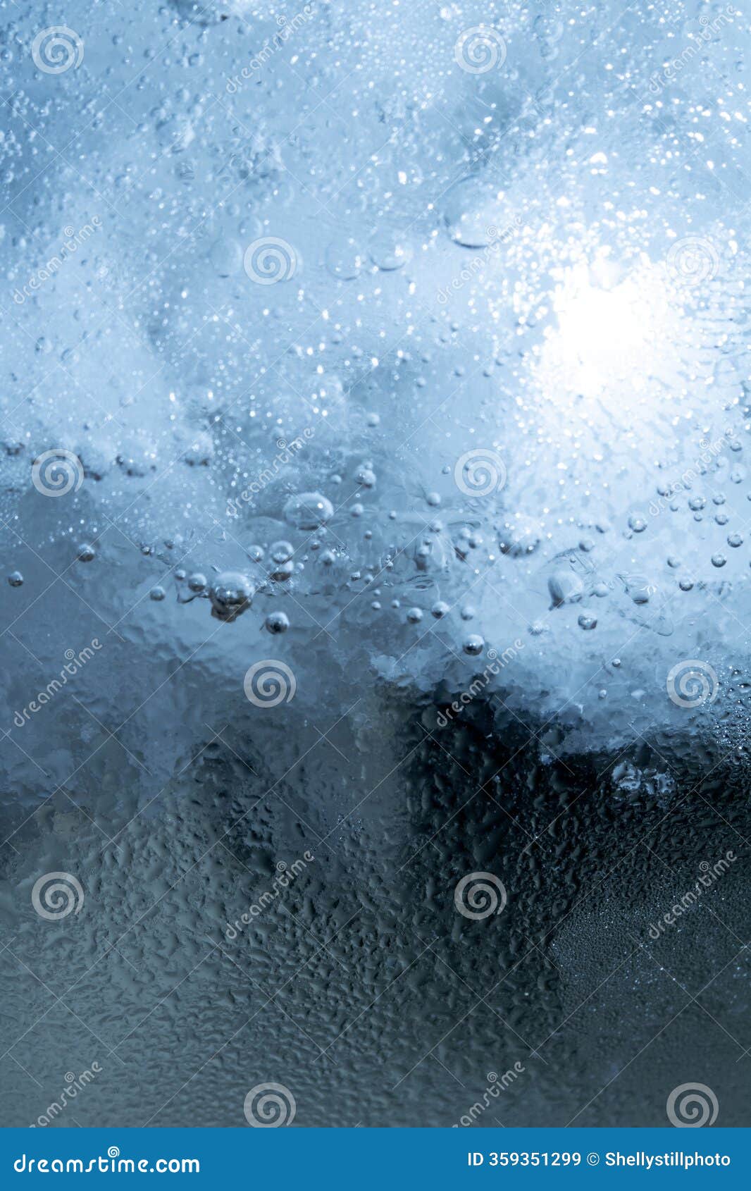 Blue Water Ice Bubble Close Up Abstract Background Stock Image - Image ...