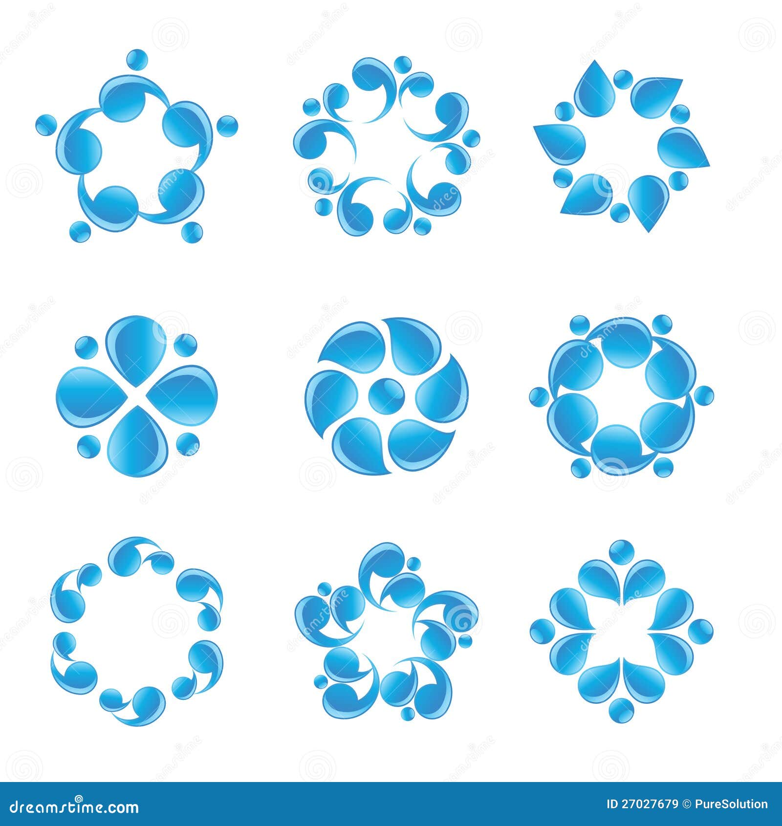 Blue water icons stock vector. Illustration of isolated - 27027679