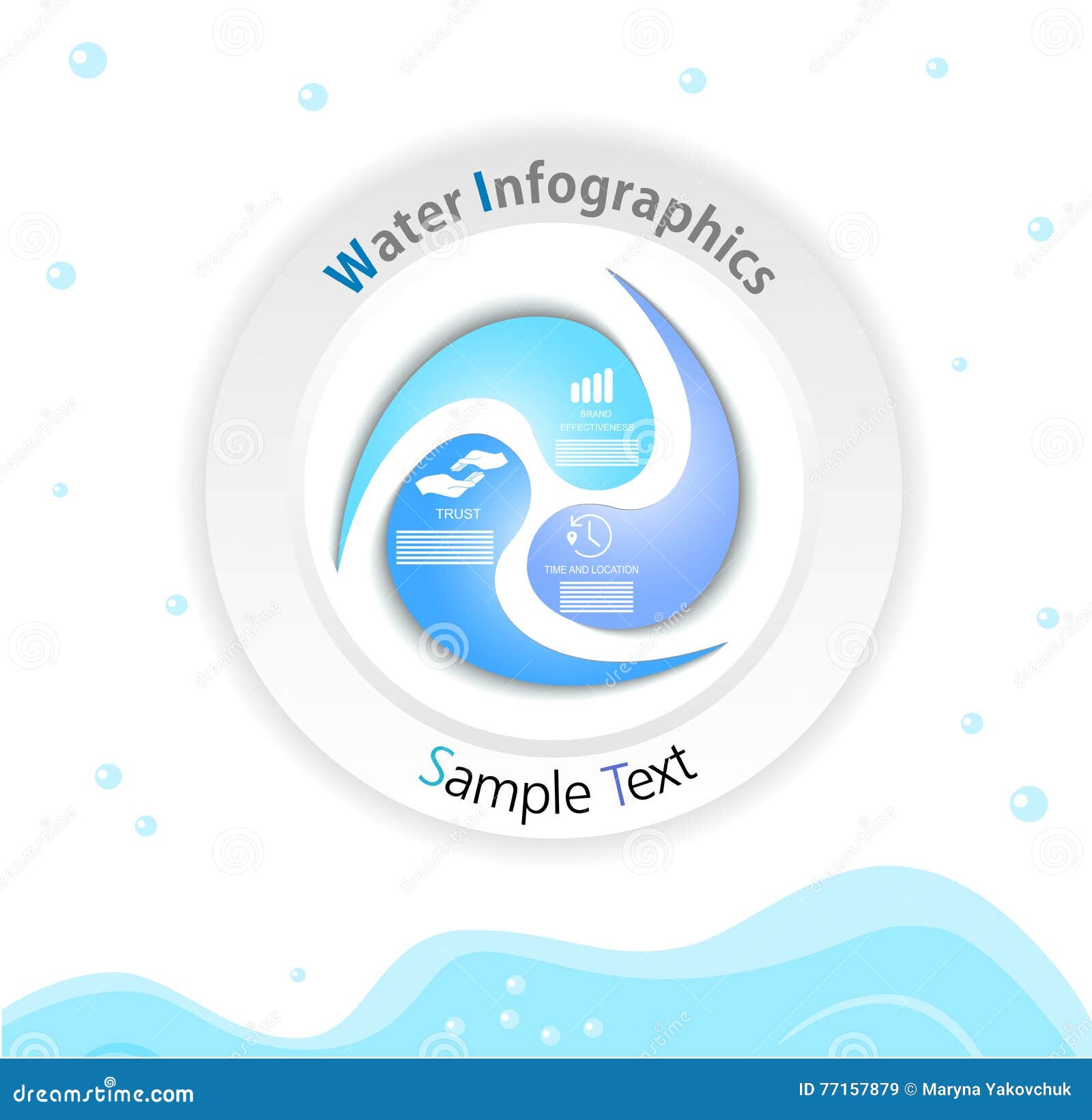 Blue water infographics stock vector. Illustration of advertising ...