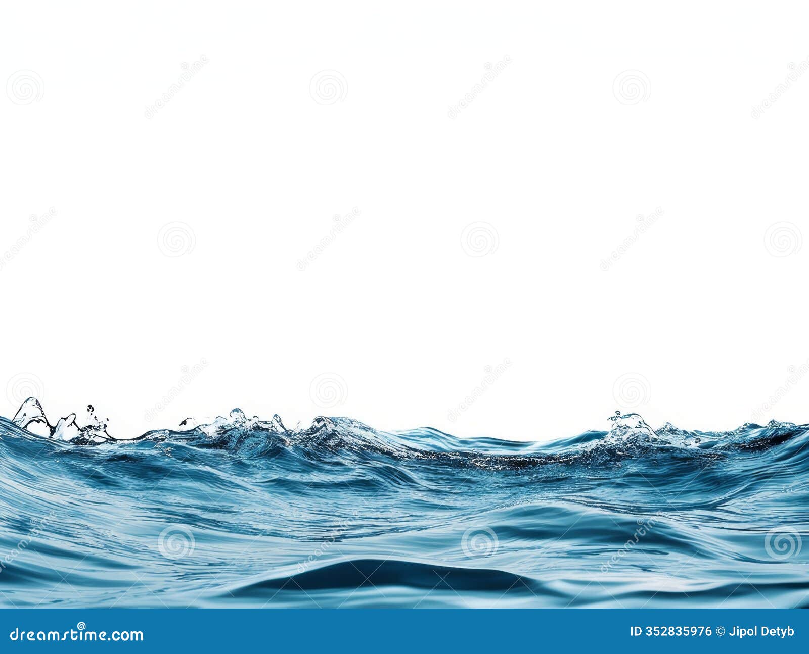 Blue Water Level Splash Isolated on White. Stock Illustration ...