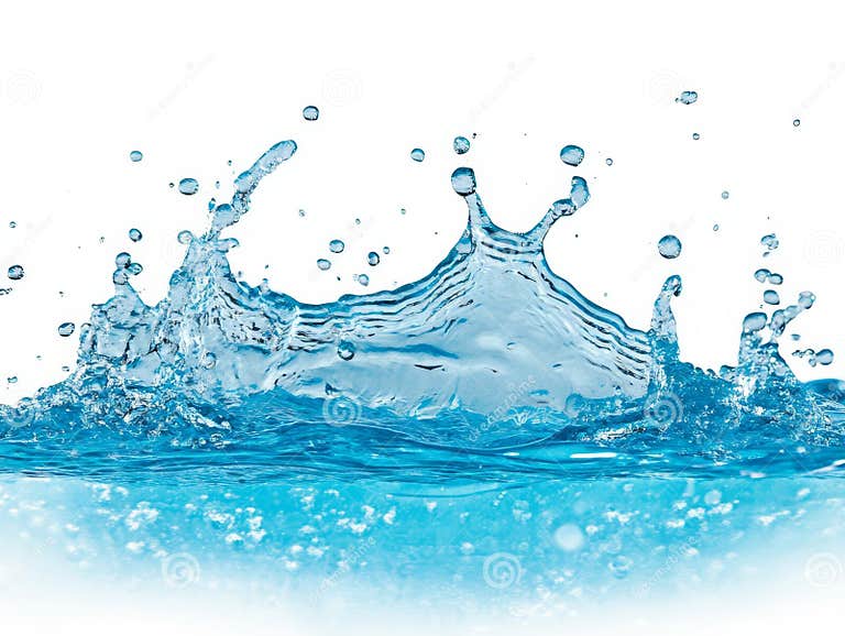 Blue Water Level Splash Isolated on White. Stock Illustration ...