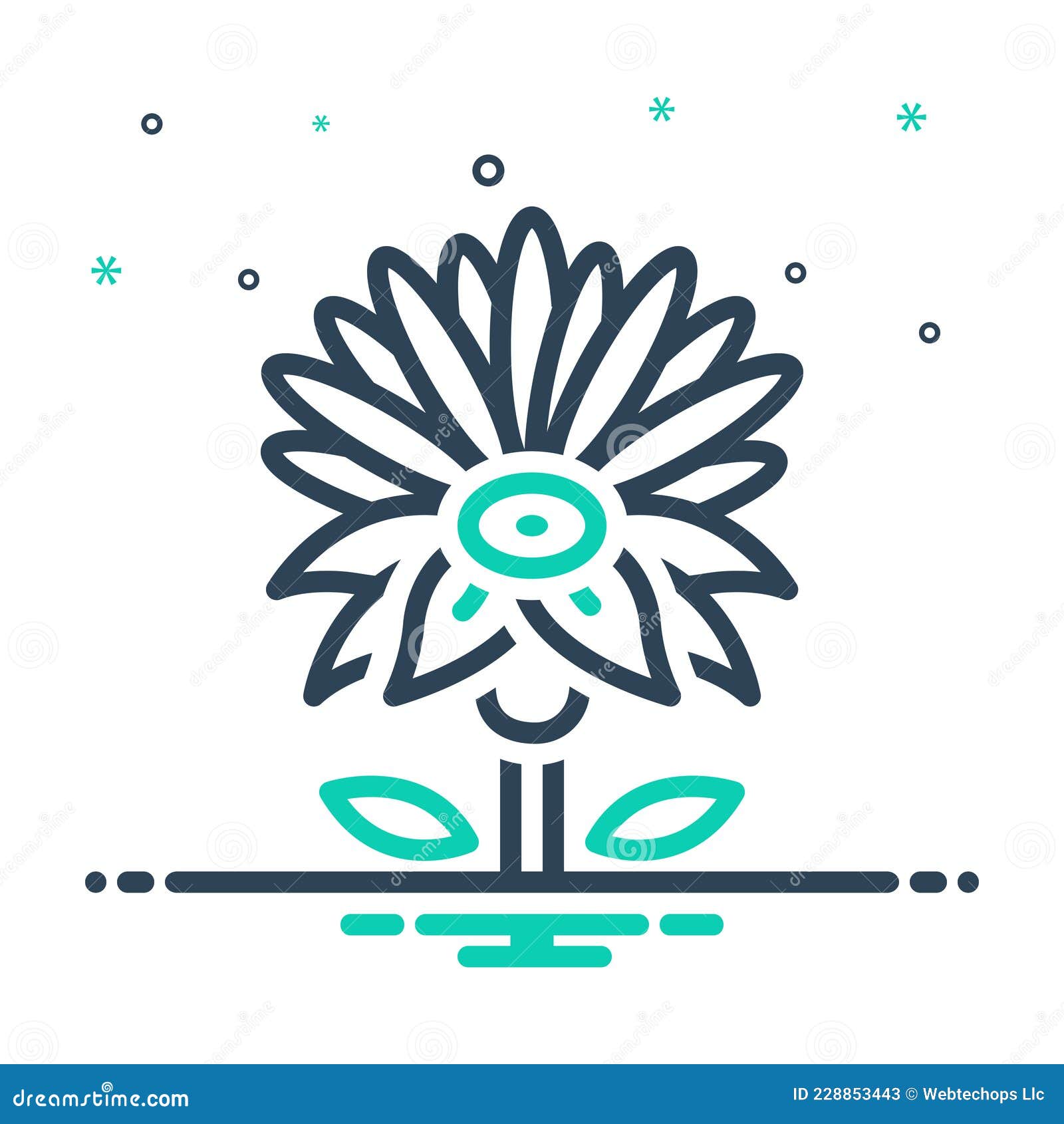 Mix Icon for Blue Water Lily, Flower and Natural Stock Illustration ...