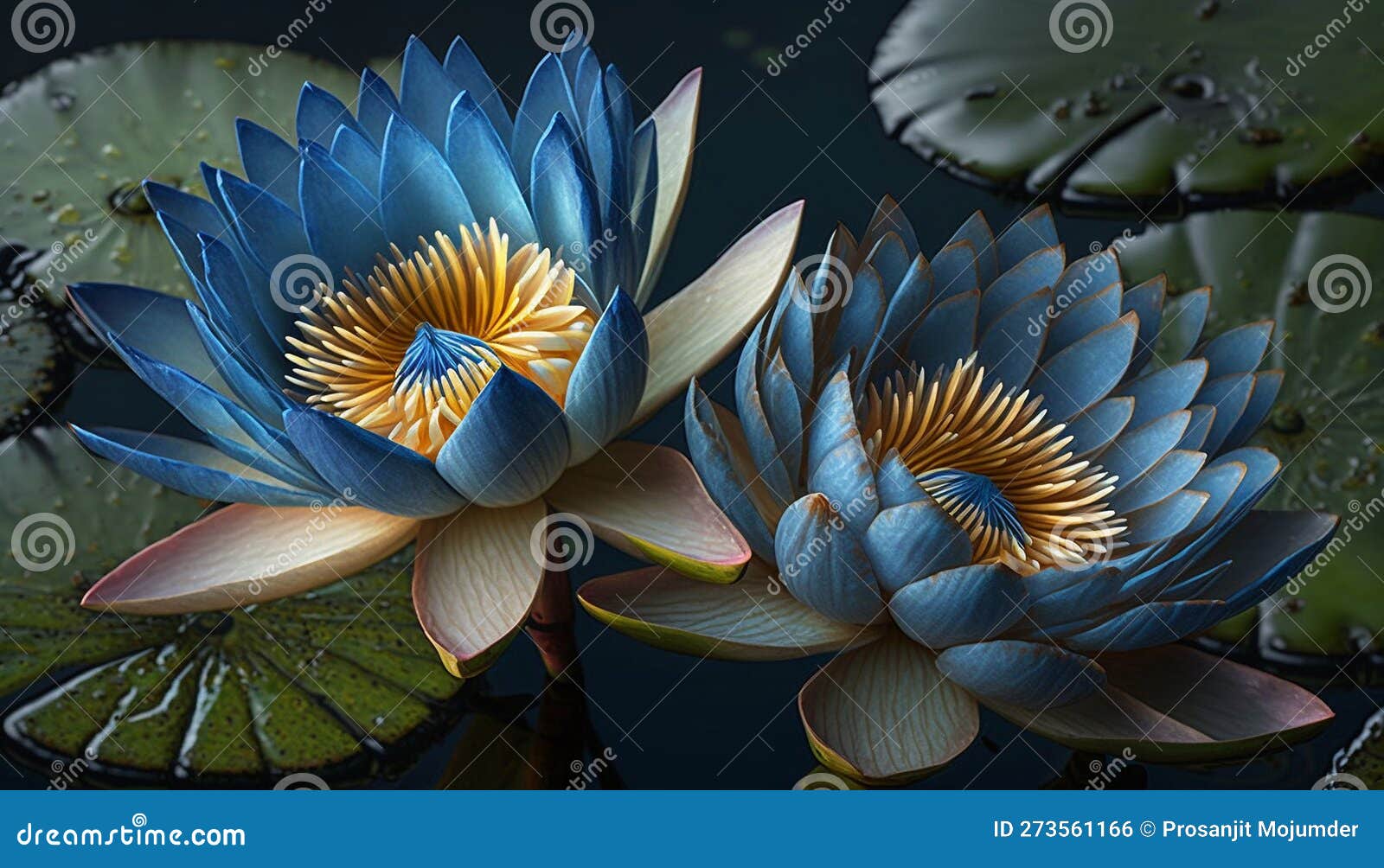 Nymphaea Caerulea | Antique Flower Illustrations Royalty-Free Cartoon ...