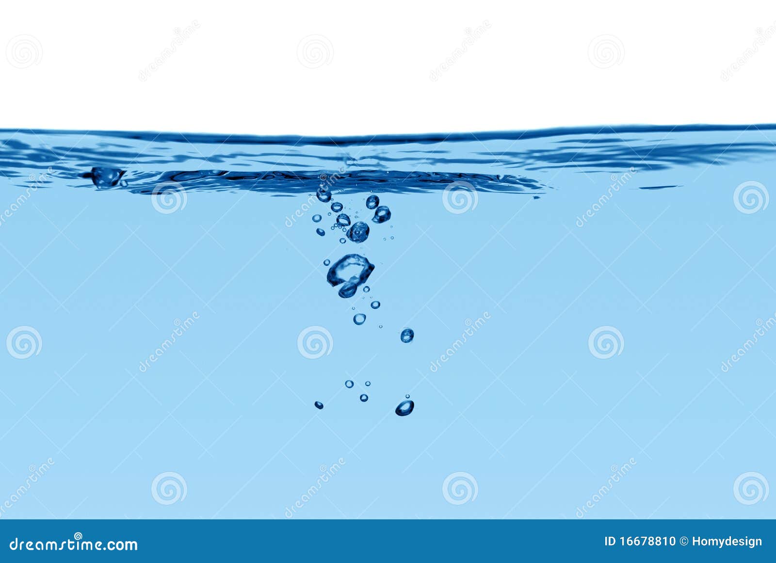 Blue Water Line With Air Bubbles Stock Photo - Image: 16678810
