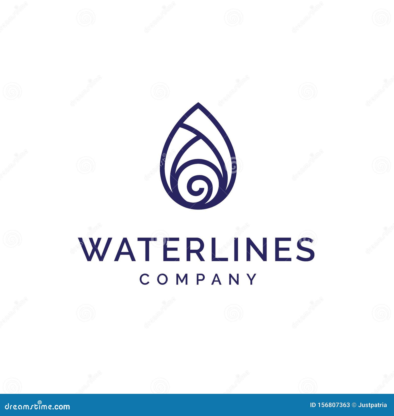 Blue Water Line Logo Design Inspiration Stock Illustration ...
