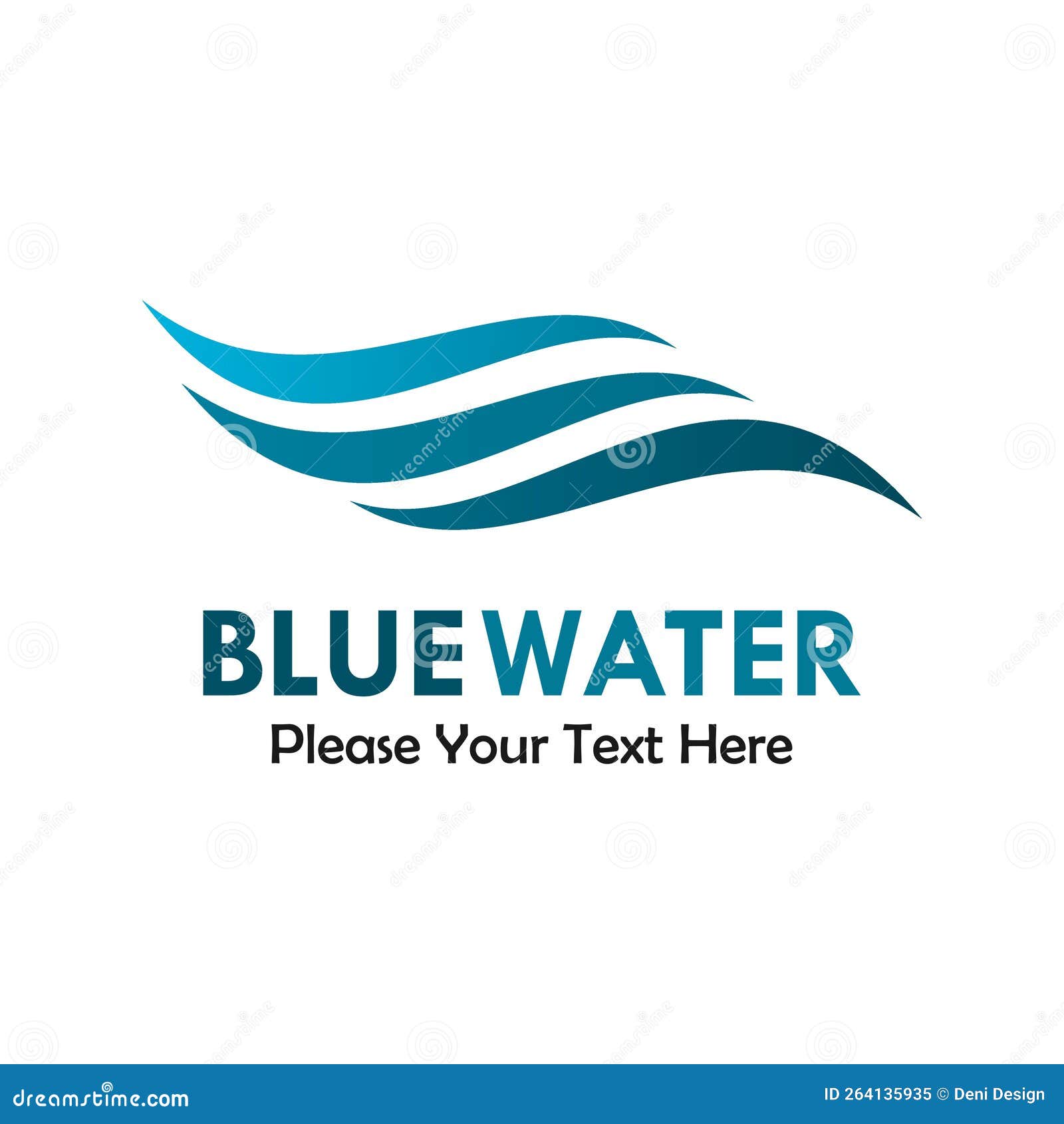 Blue water logo stock vector. Illustration of line, sign - 264135935