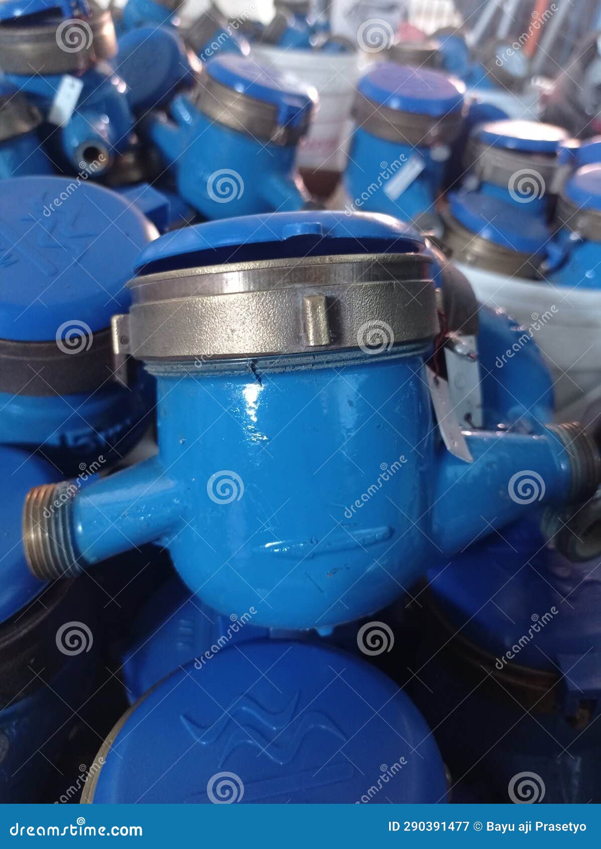Blue Water Meter Re Condition Stock Image - Image of water, meter ...