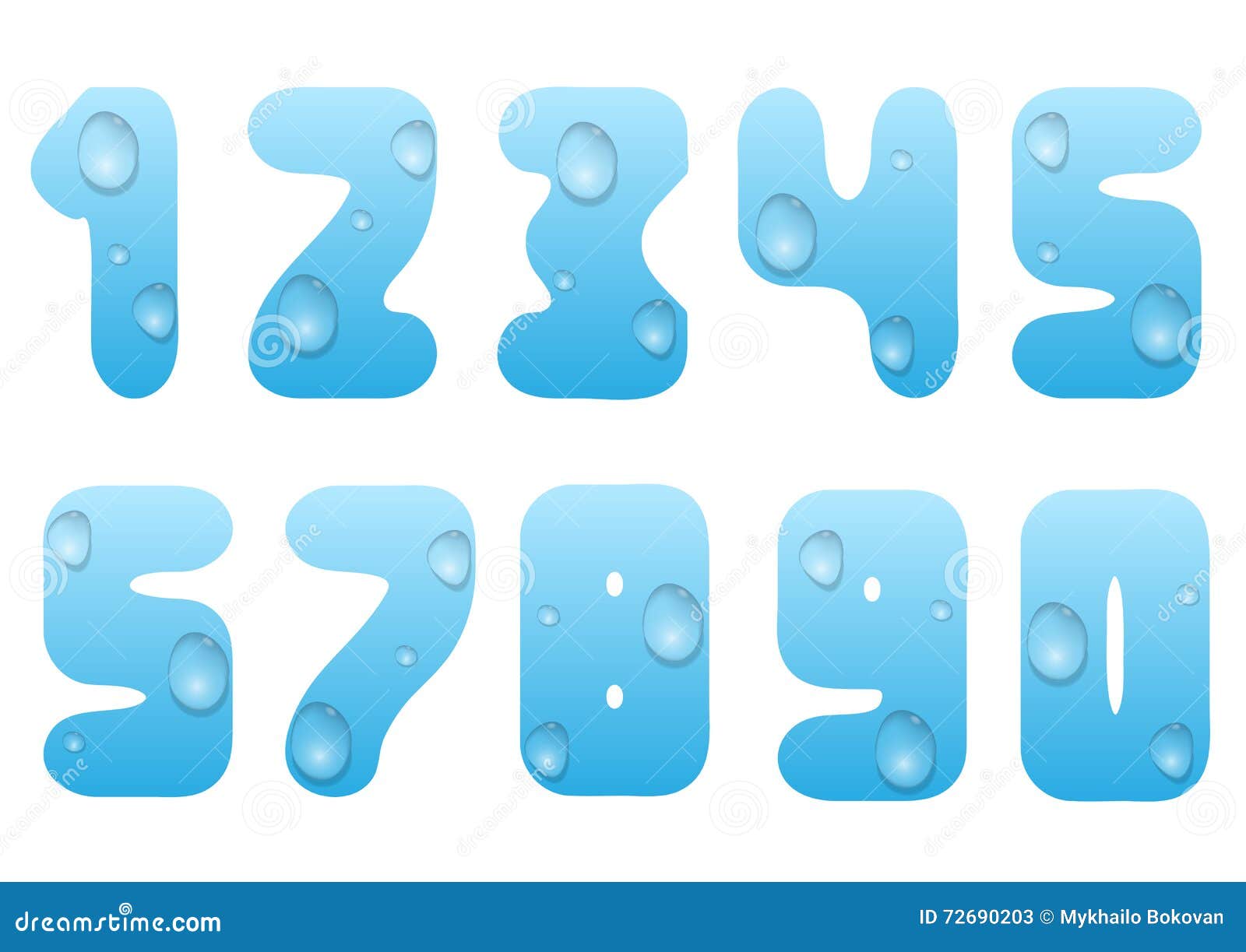 Blue water numbers stock vector. Illustration of drink - 72690203