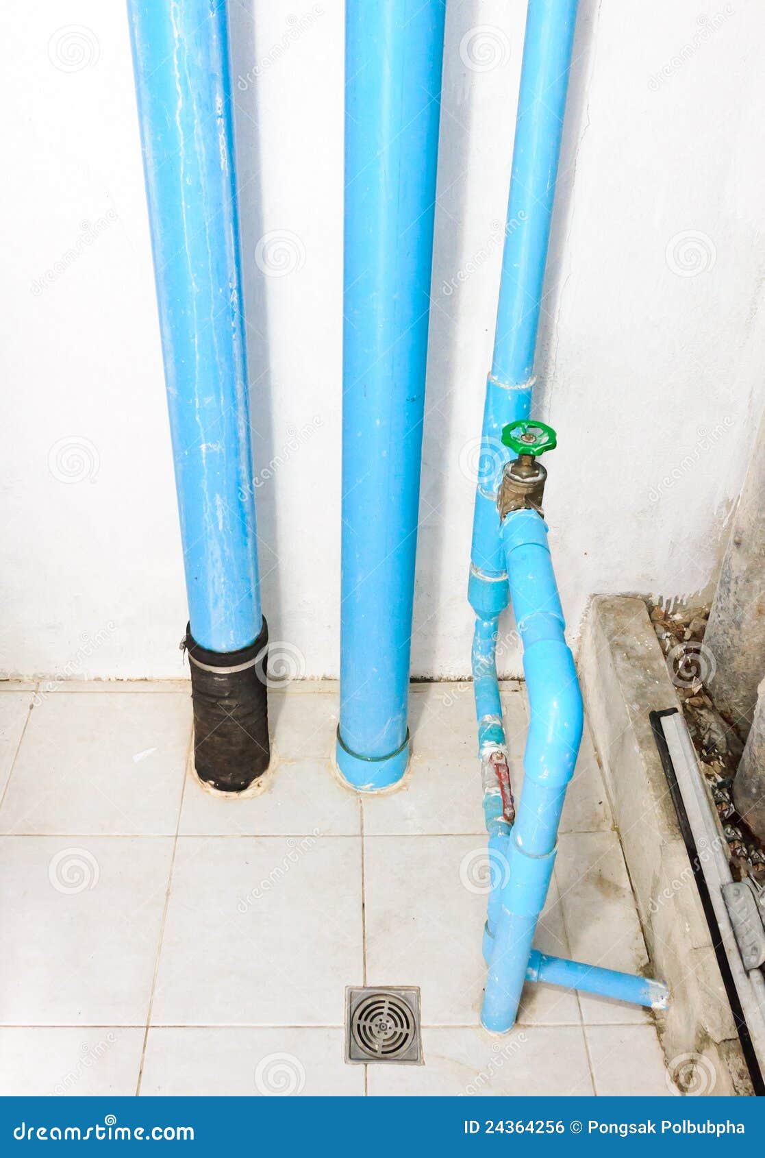 Blue water pipe stock photo. Image of interior, high - 24364256