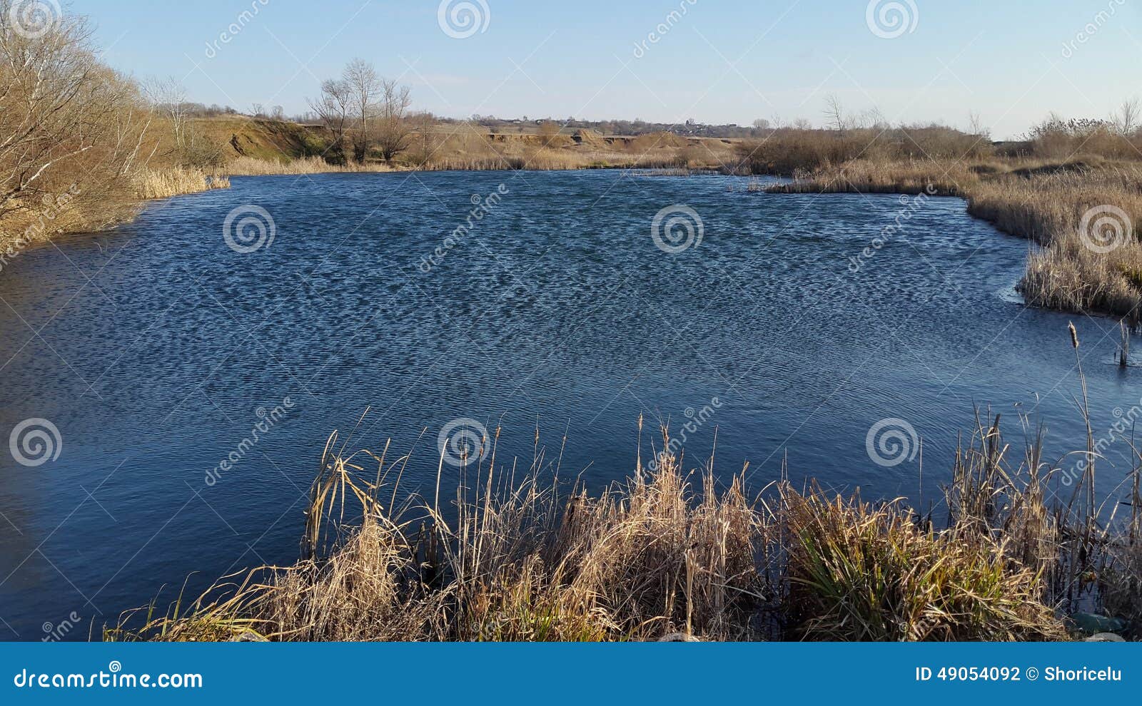 Blue water pond stock photo. Image of lake, tarn, autumn - 49054092