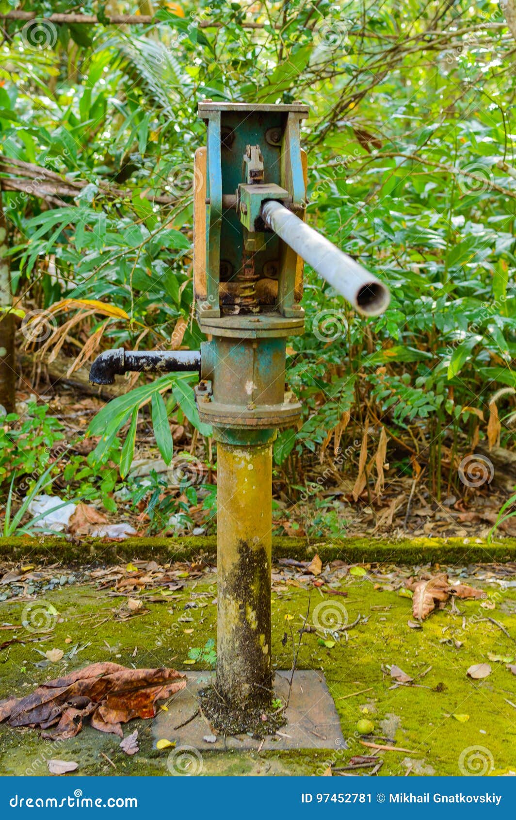 Blue Water Pressure Pump Column for Water Supply from Well Stock Image ...