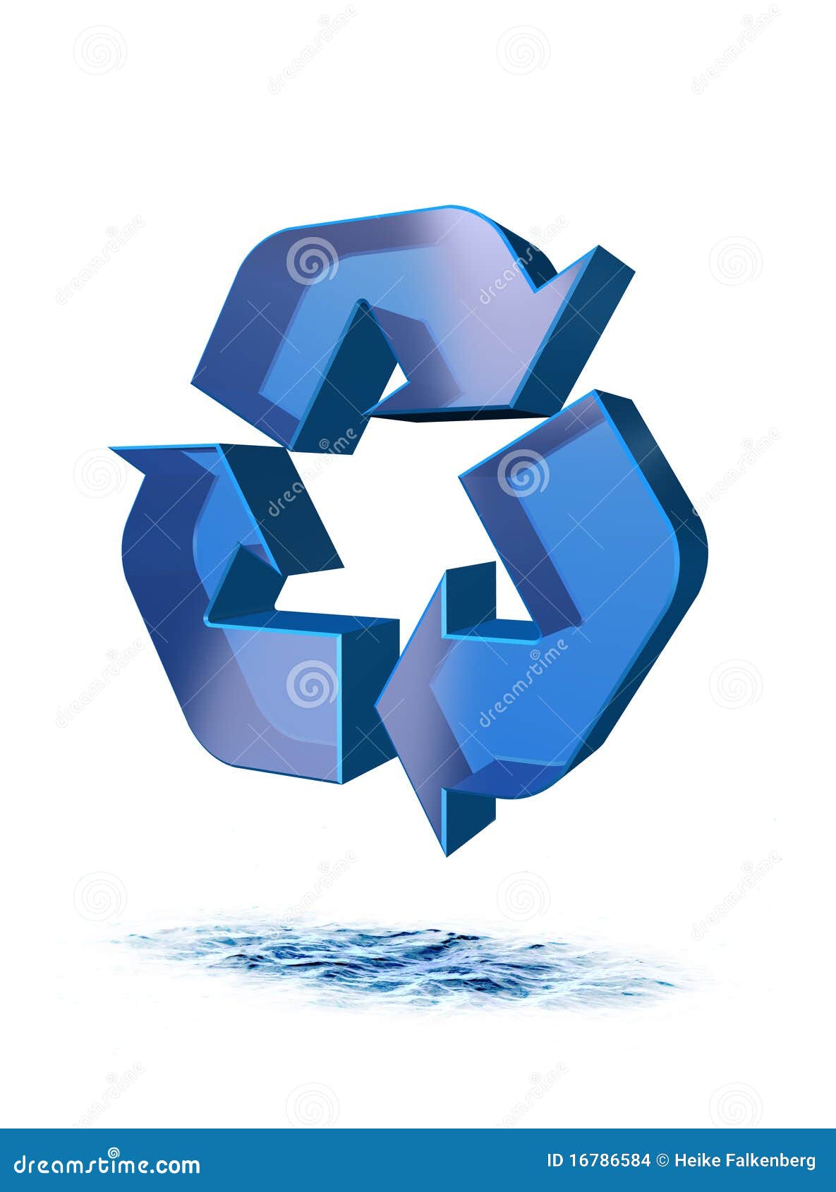 Blue Water Recycle Symbol stock illustration. Illustration of metal ...