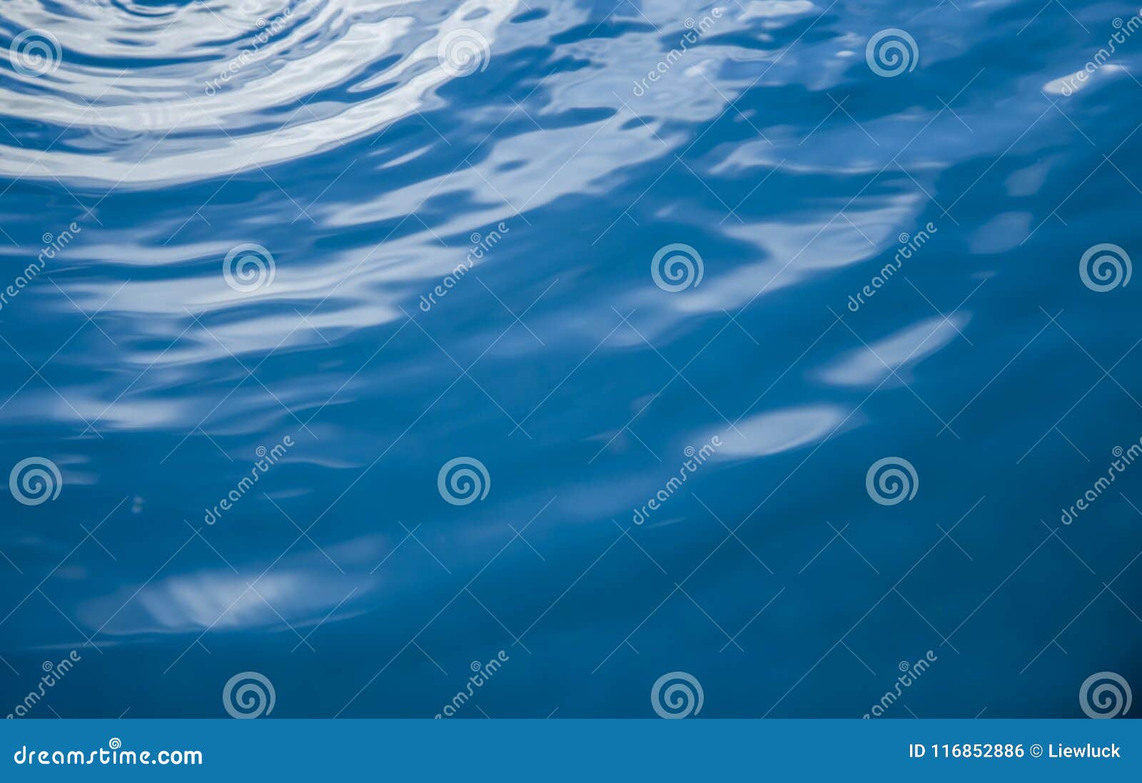 Blue water with ripple stock photo. Image of reflection - 116852886