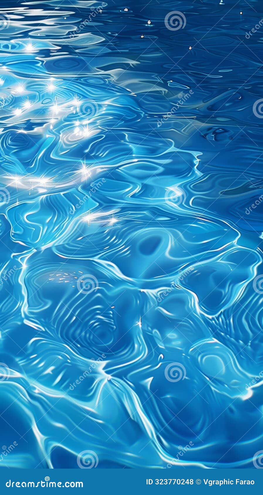 Blue Water with Ripples and Sparkles, Reflective Patterns. Nature and ...
