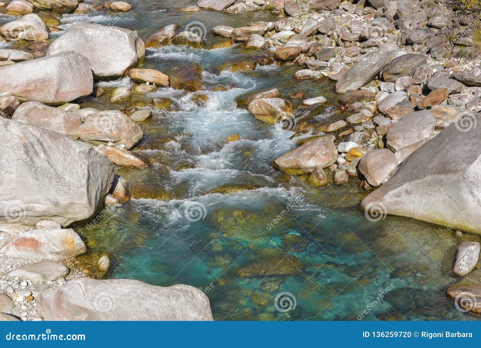 The Blue Water of the River that Flows Quickly Stock Photo - Image of ...