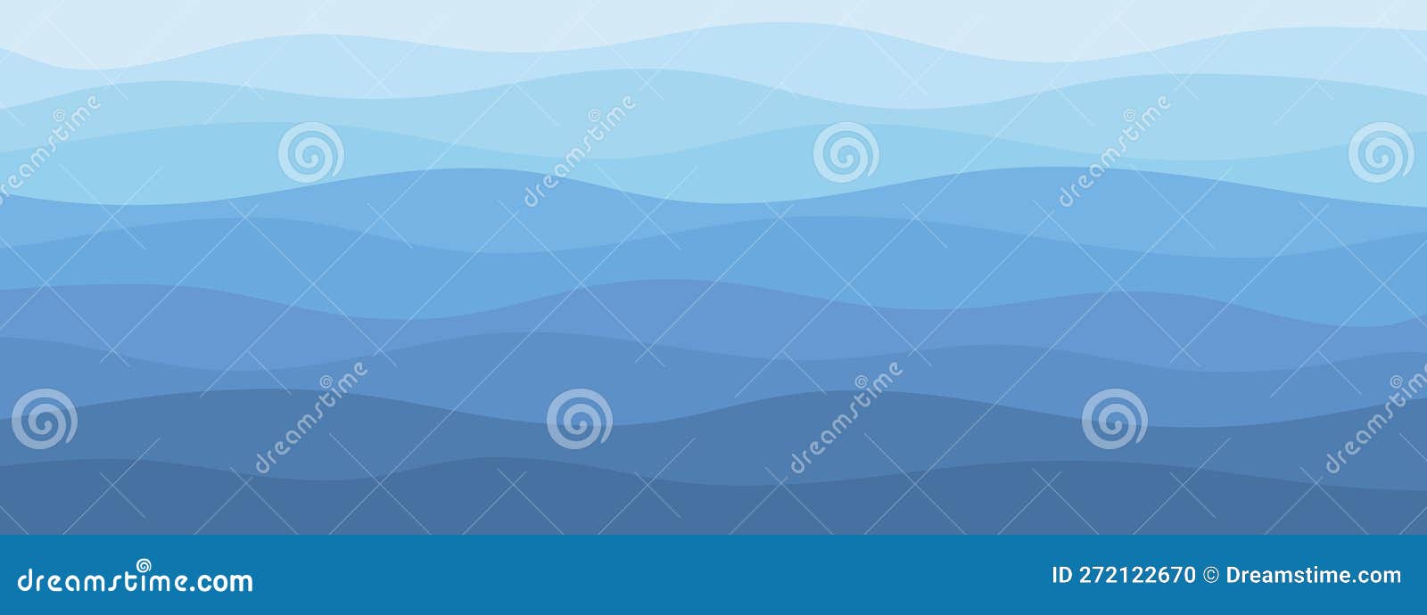 Blue water sea wave banner stock vector. Illustration of travel - 272122670