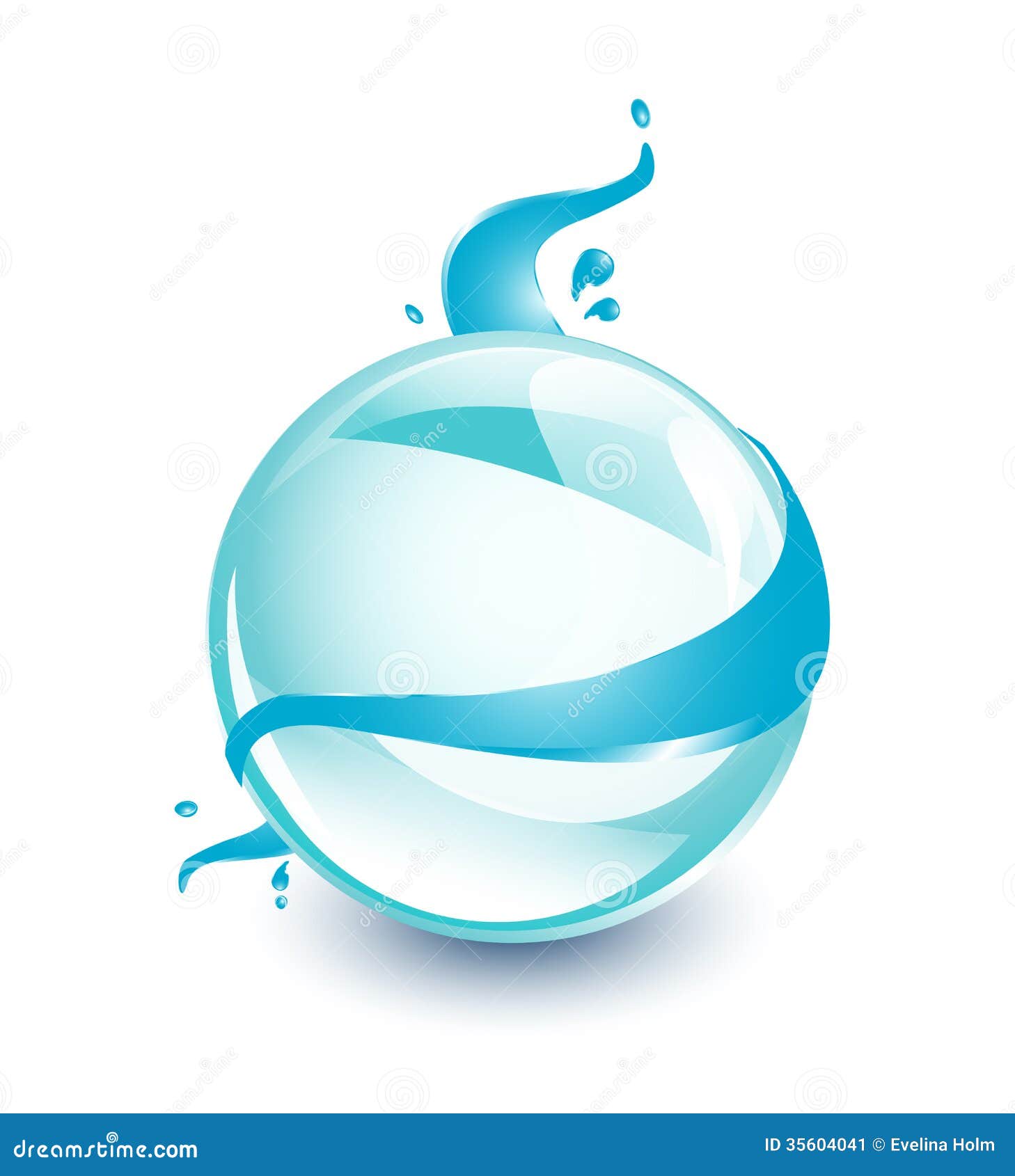 Blue water sphere stock vector. Illustration of surround - 35604041