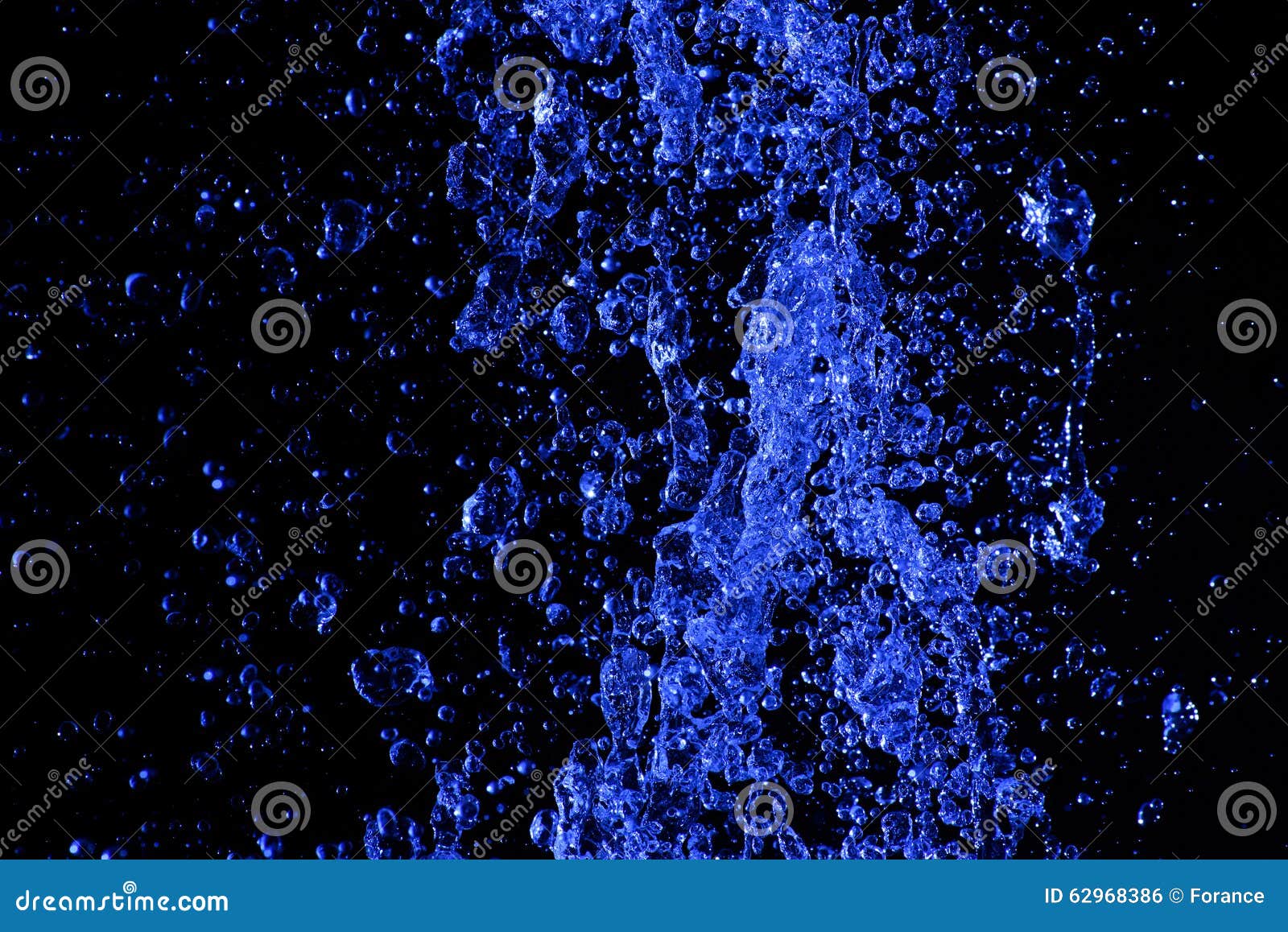 Blue Water Splash on Black Background Stock Photo - Image of aqua ...