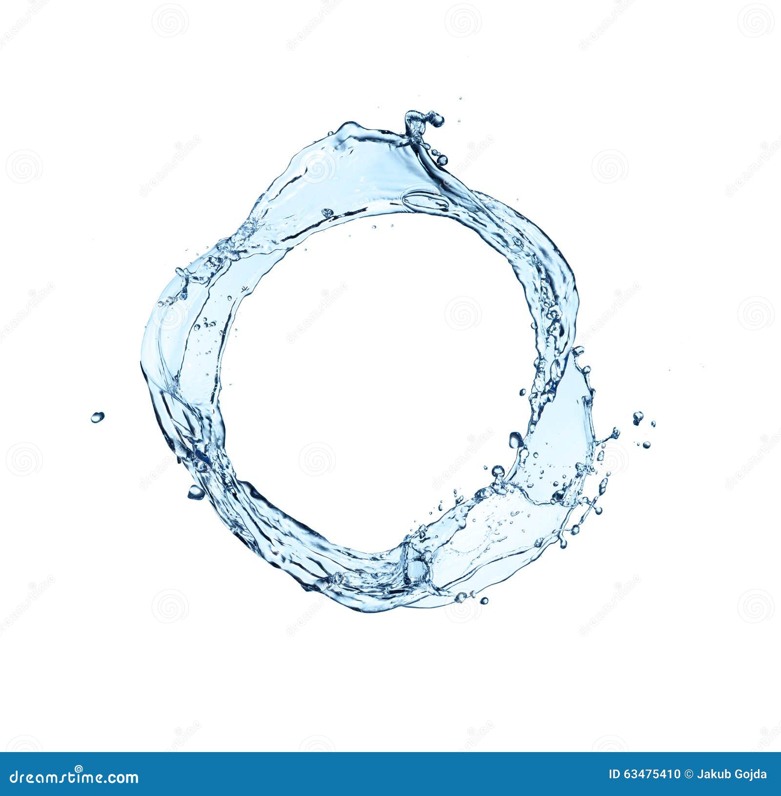 Blue Water Splash Circle on White Stock Photo - Image of drop, flowing ...