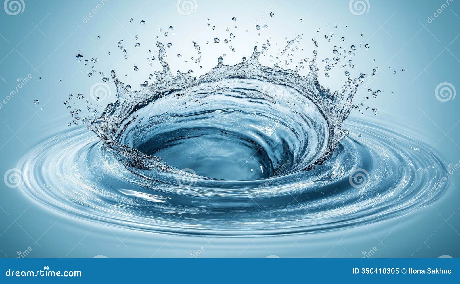 Blue Water Splash Creating Ripples on Light Background Stock Image ...