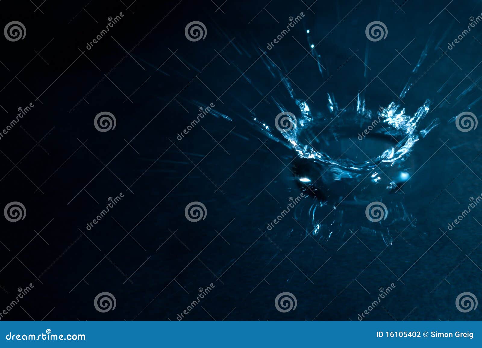 Blue Water Splash Crown stock photo. Image of dark, blue - 16105402