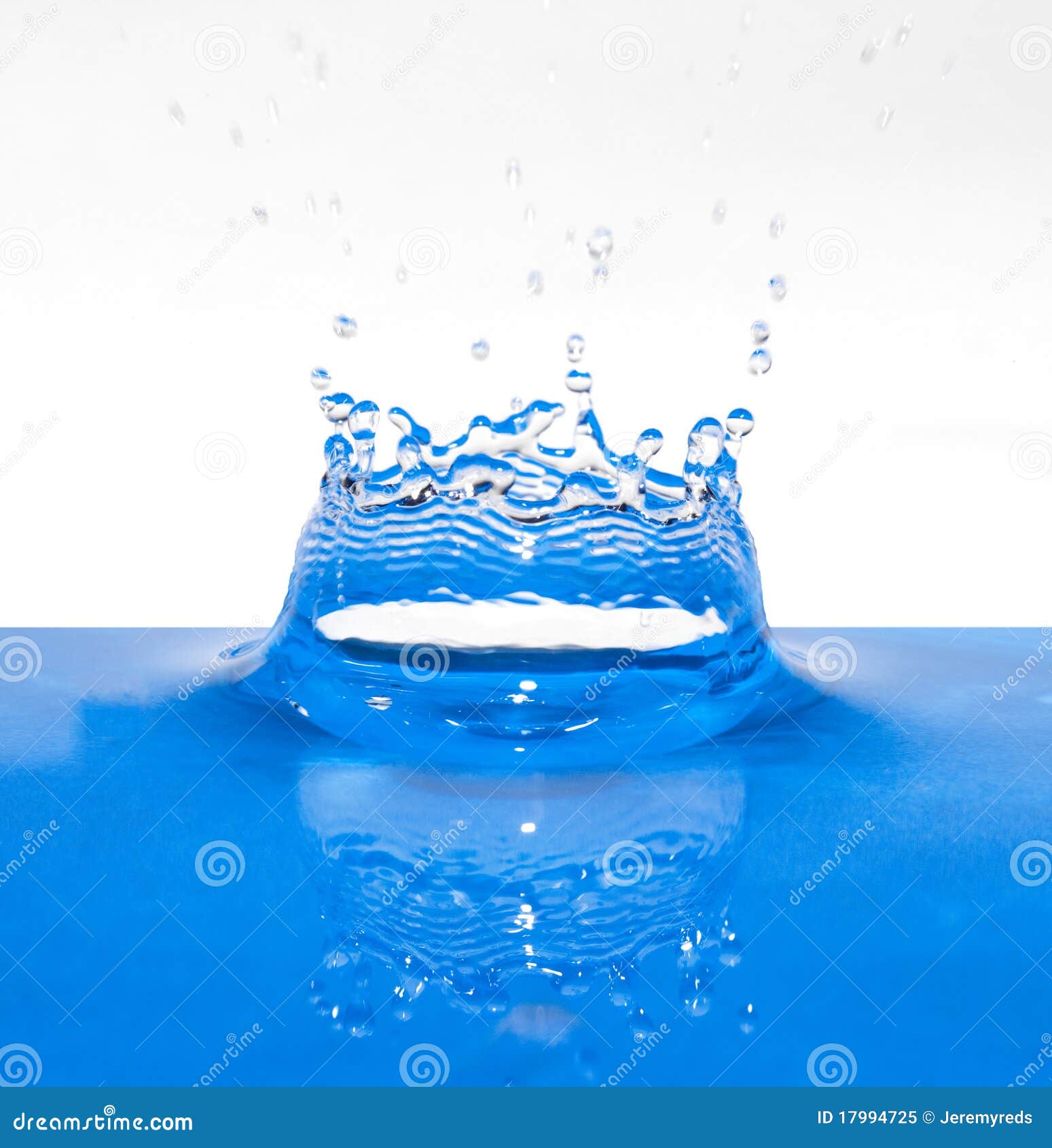 Blue water splash crown stock image. Image of isolated - 17994725