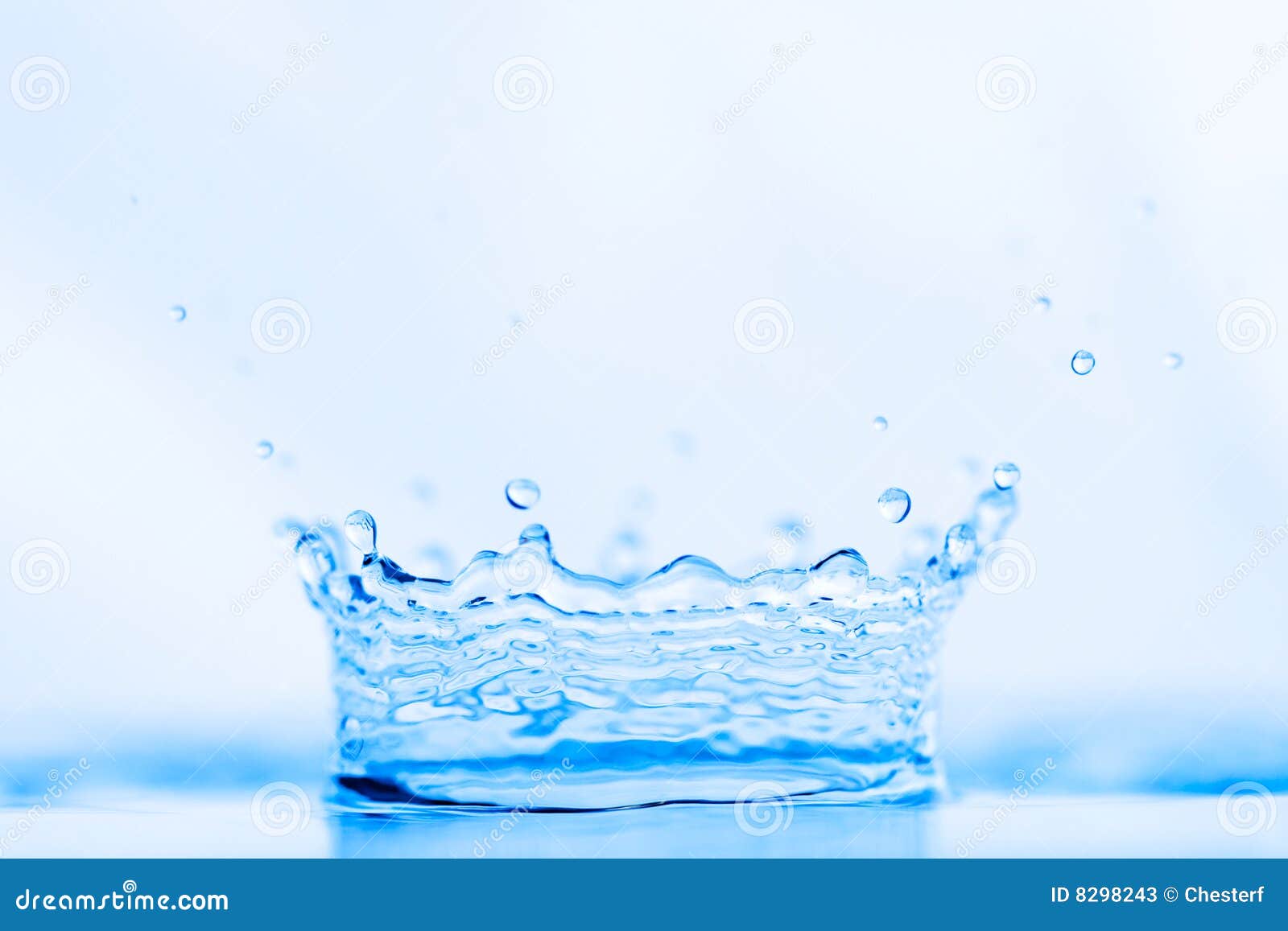 Blue water splash crown stock image. Image of clear, cold - 8298243