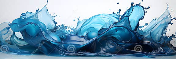 Blue Water Splash Effect. Blue Liquid Floating in the Air. Ai Generated ...