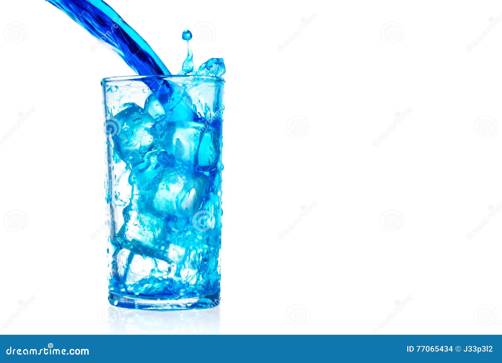 Blue Water Splash into Glass Isolated on White Stock Photo - Image of ...