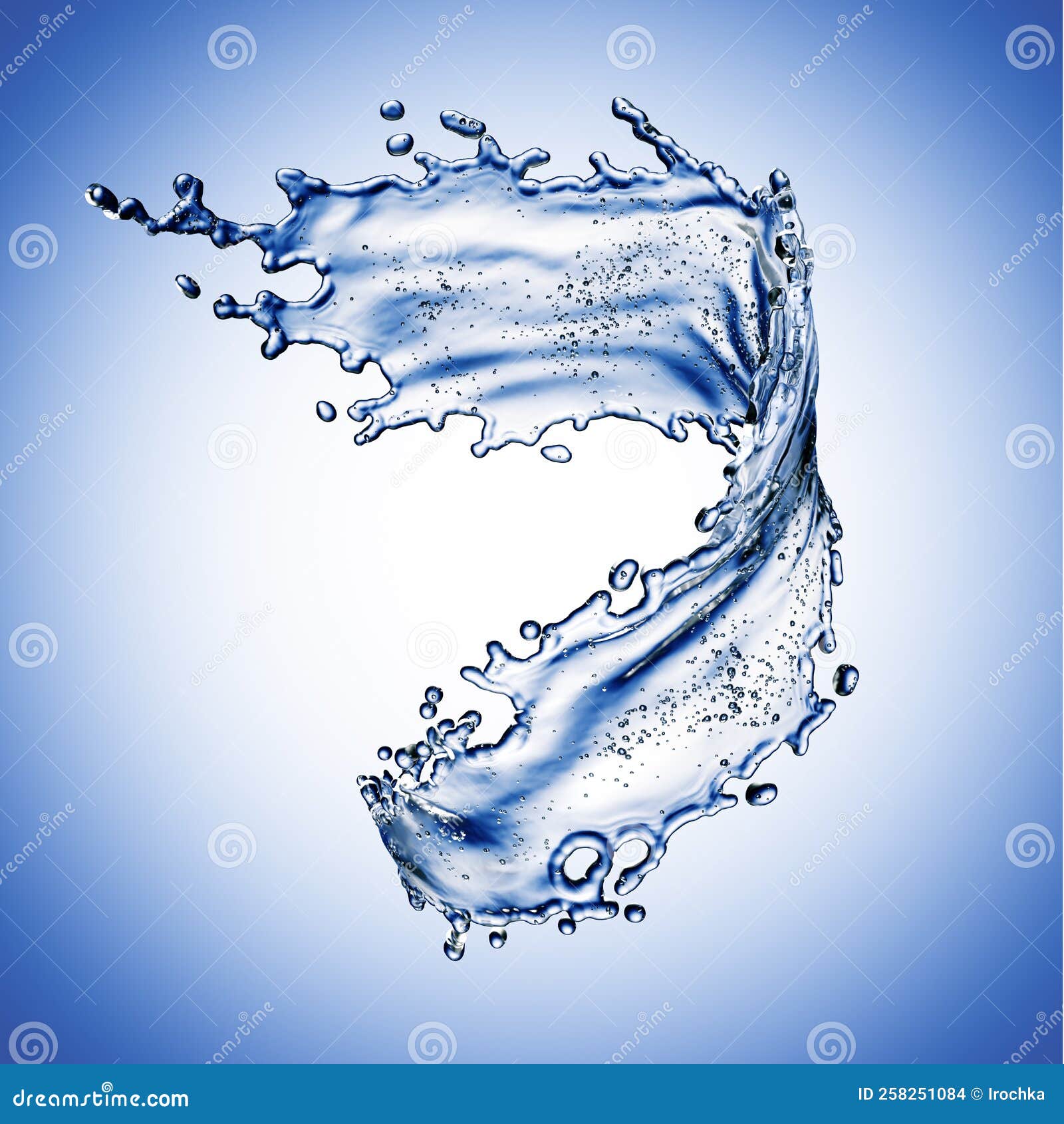 Blue Water Splash Isolated on Blue Background Stock Illustration ...