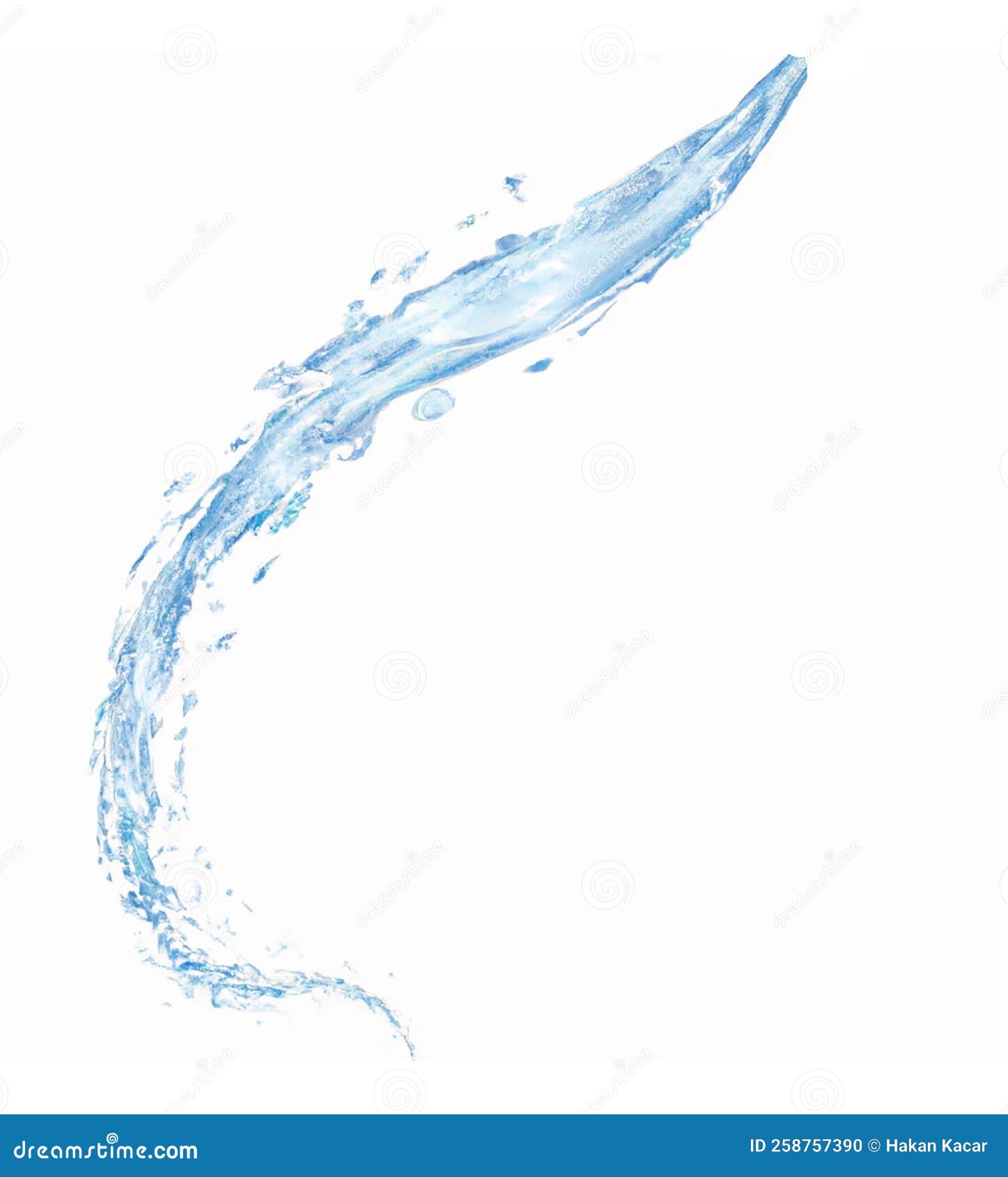Blue water splash isolated stock photo. Image of flowing - 258757390