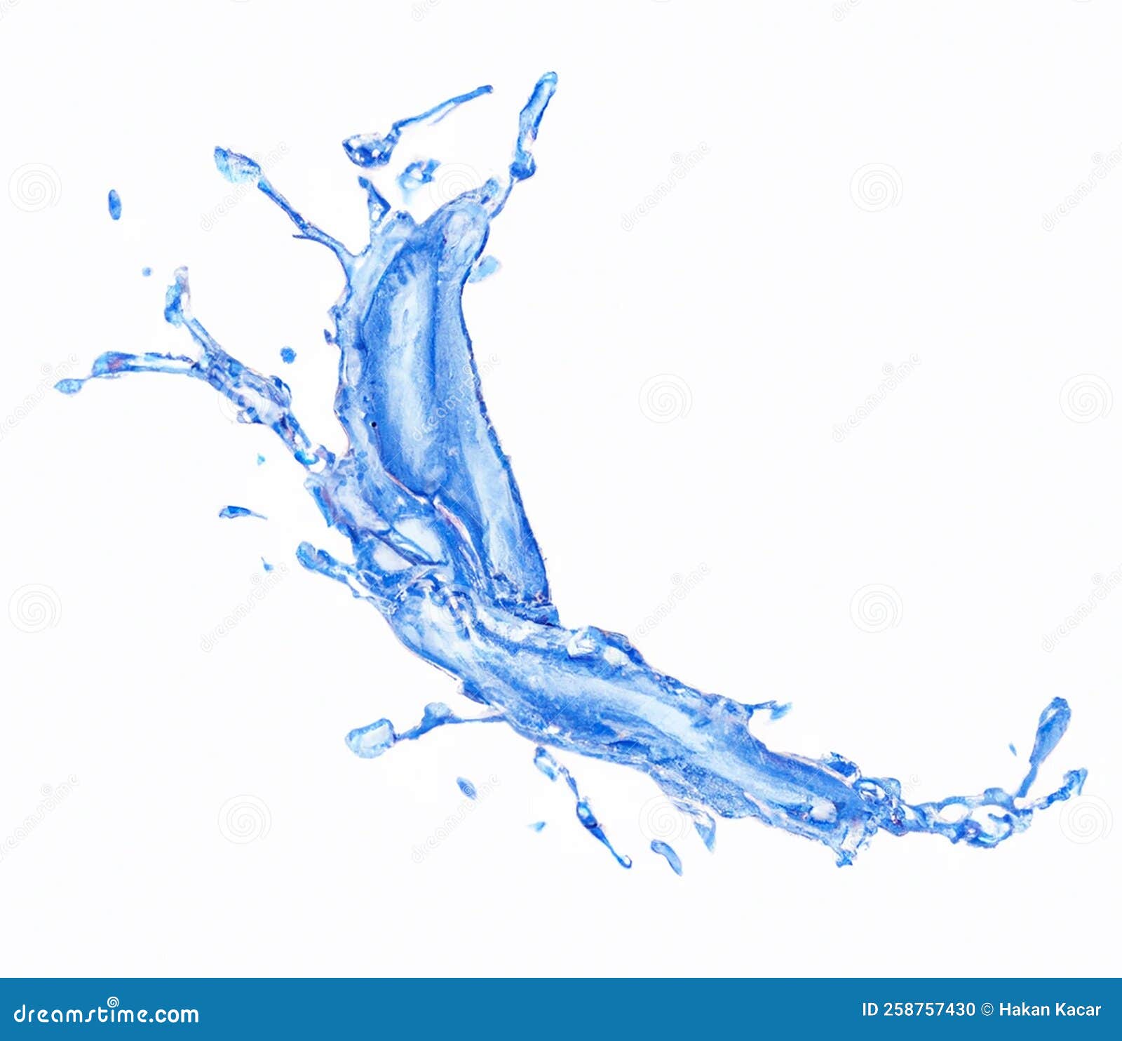 Blue water splash isolated stock photo. Image of fresh - 258757430